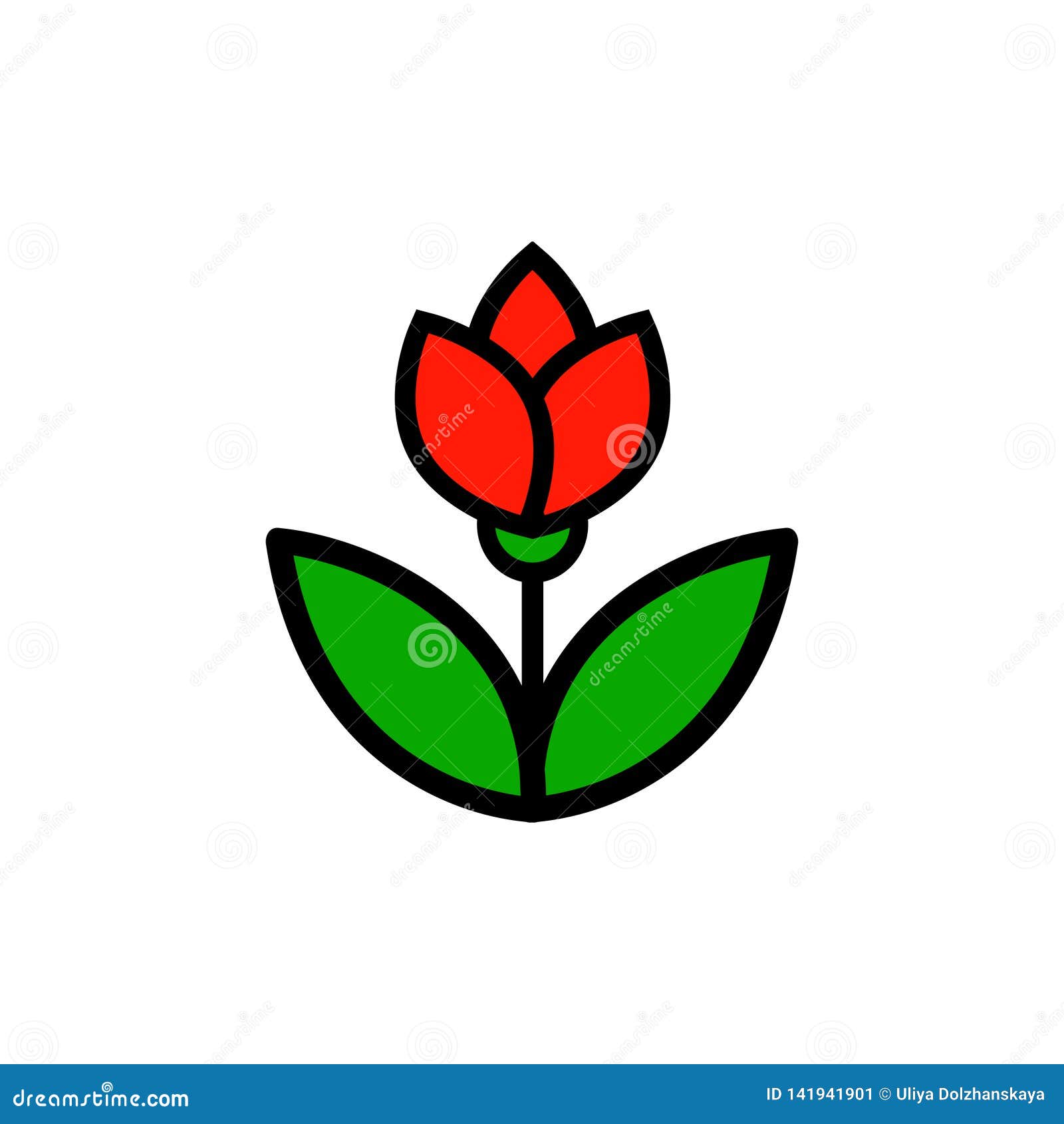 Cartoon cute tulip vector stock vector. Illustration of icon - 141941901