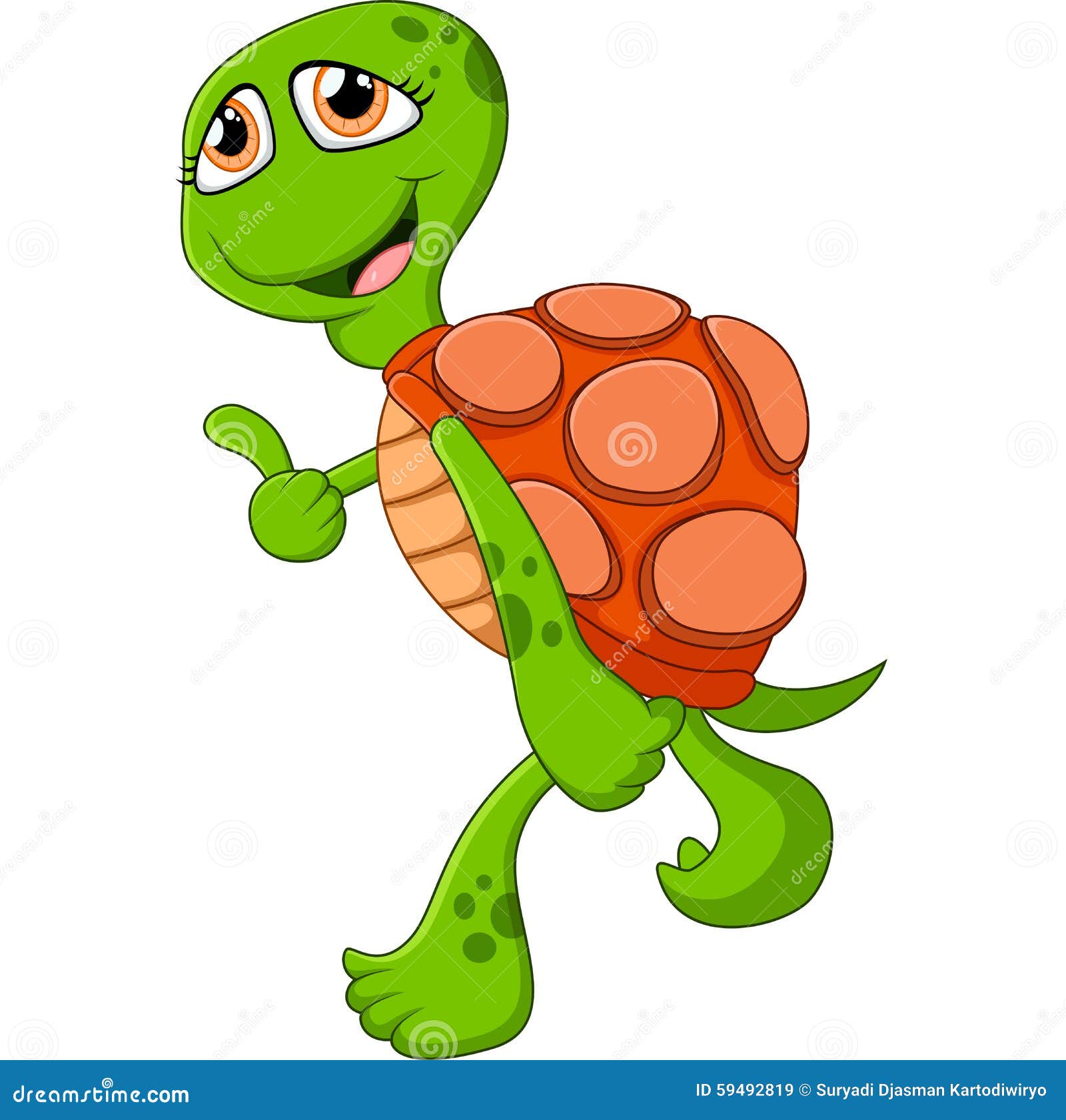 Cartoon Cute Turtle Giving Thumb Up Stock Vector - Illustration of ...
