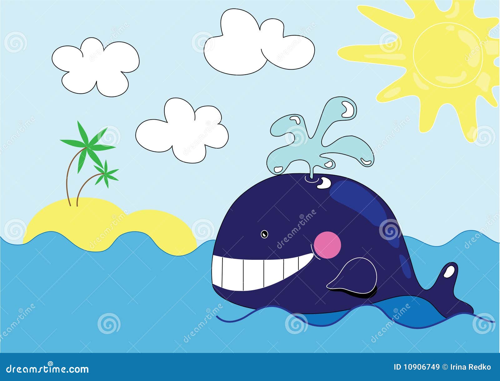 Cartoon cute whale stock illustration. Illustration of cartoon - 10906749