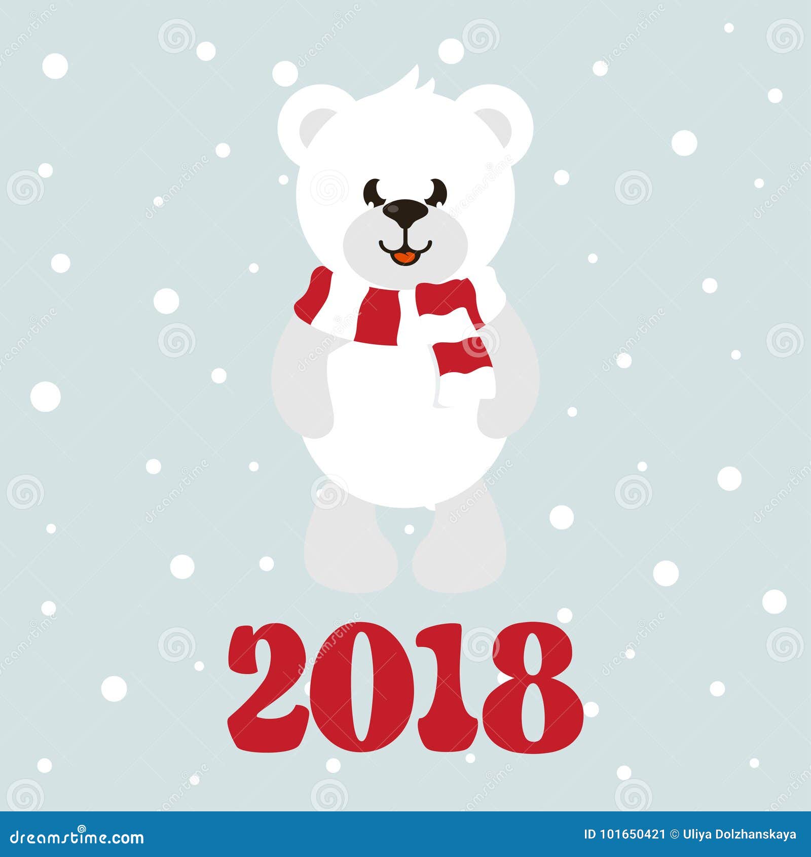 Cartoon Cute White Bear with Text Stock Vector - Illustration of snow ...