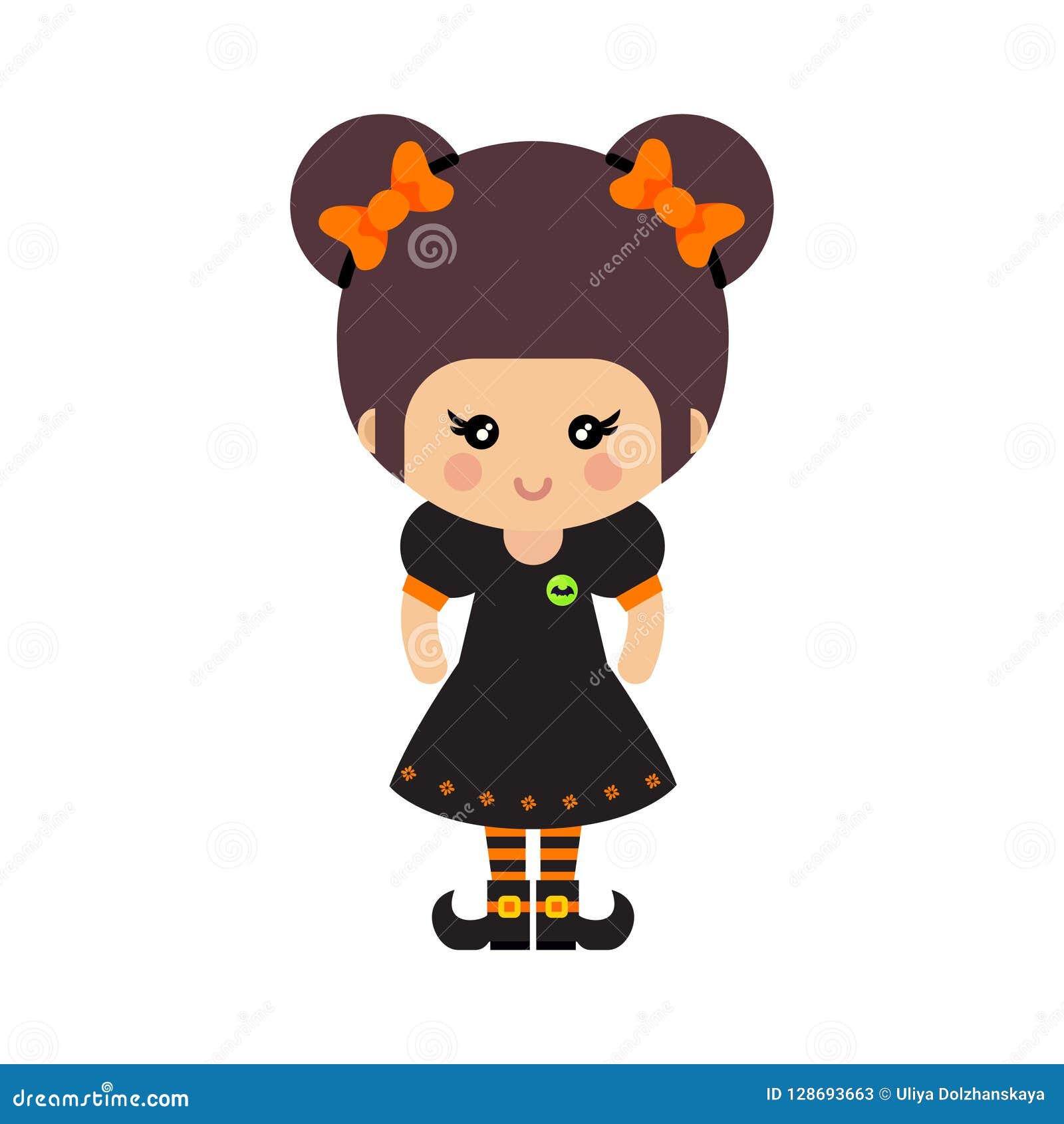 Cartoon cute witch vector stock vector. Illustration of broomstick ...