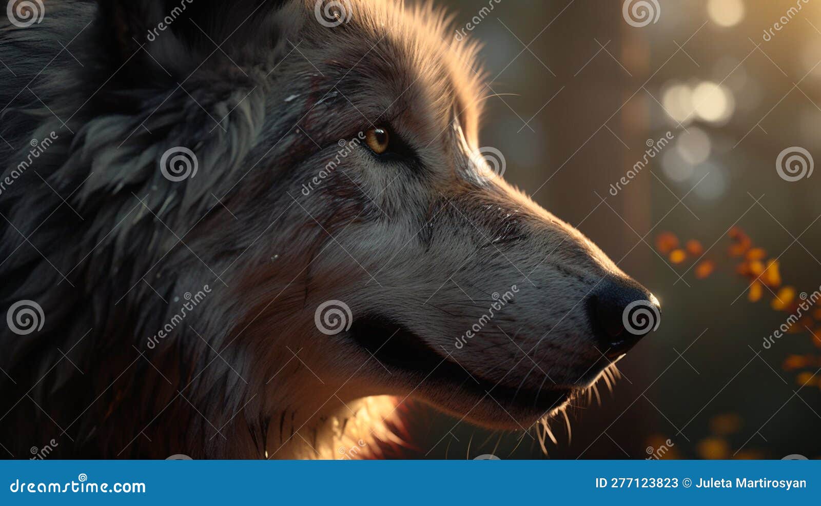 Cartoon Cute Wolf. Generative AI Stock Illustration - Illustration of ...