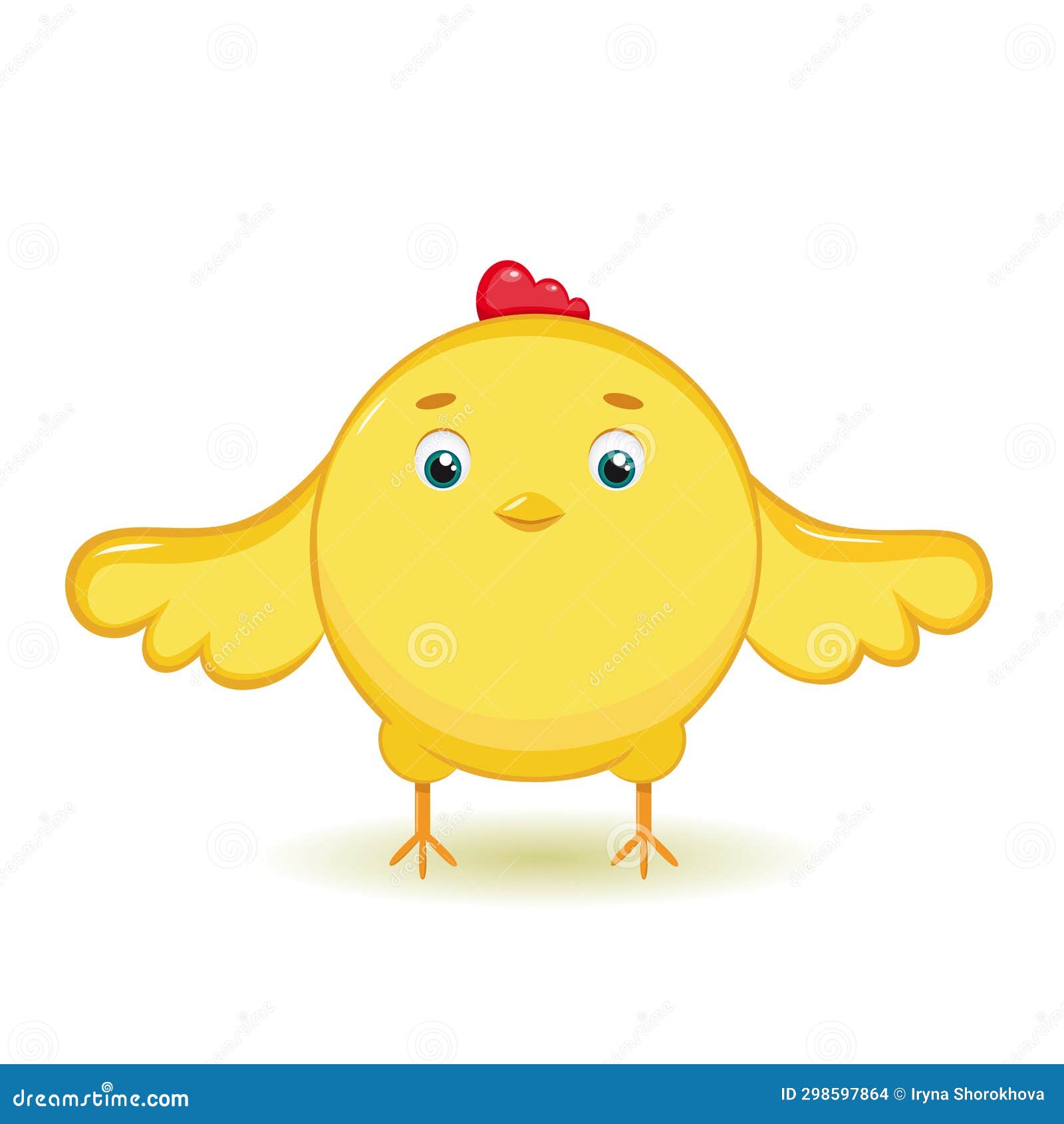 Cartoon Cute Yellow Chicken Stock Vector - Illustration of nice, easter ...