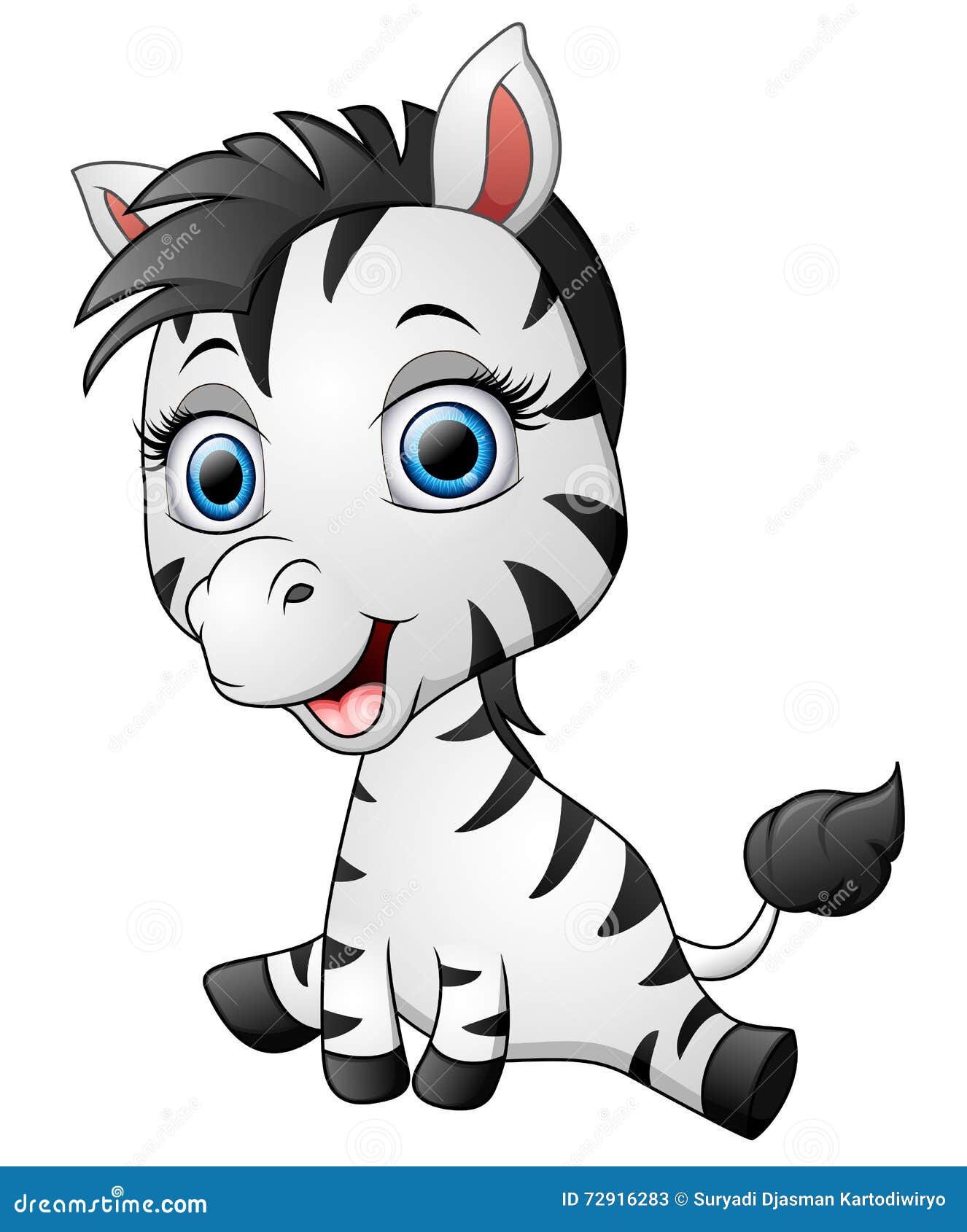 Cartoon cute zebra sitting stock vector. Illustration of mascot - 72916283