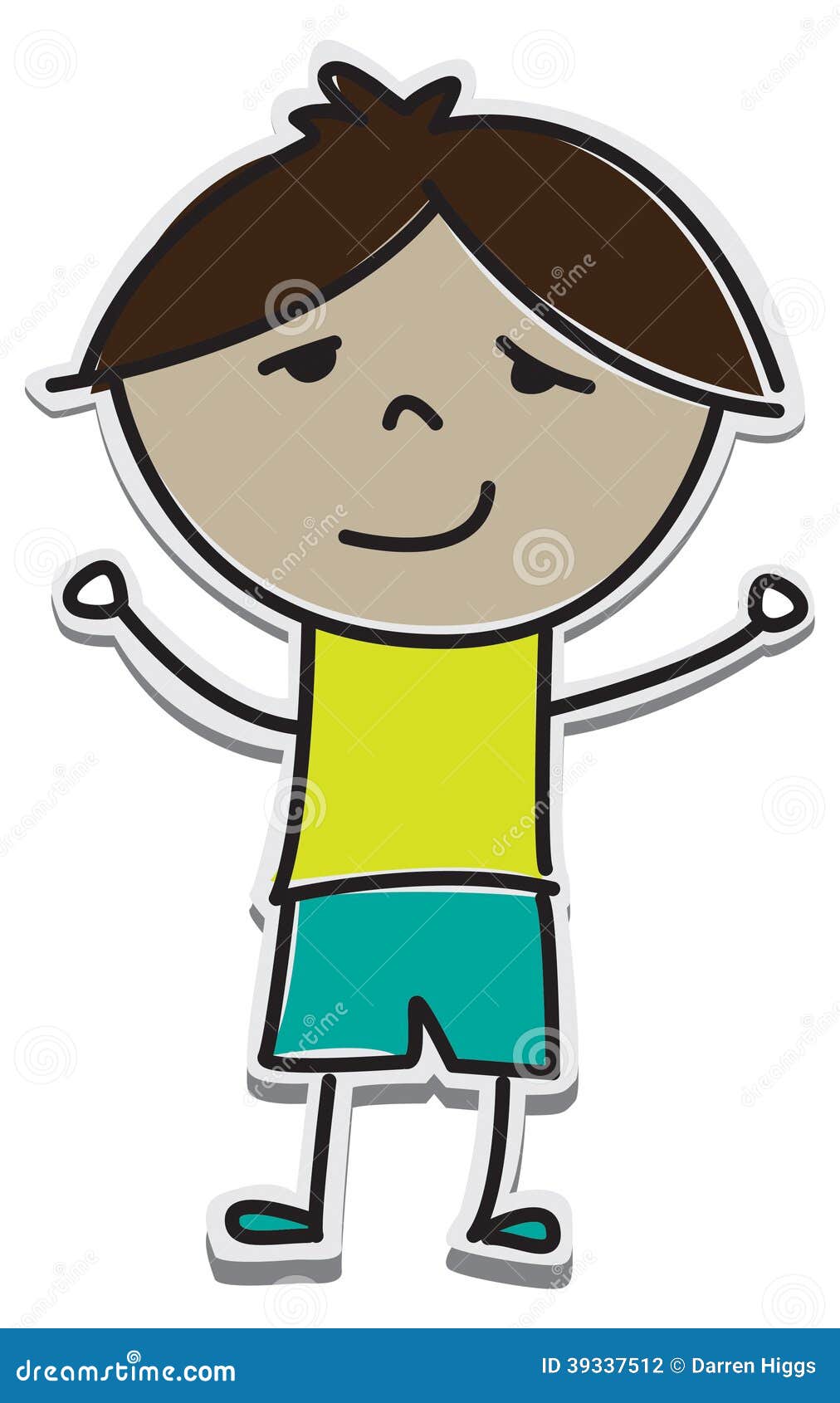 Cartoon Cutout of a Boy stock illustration. Illustration of cutout ...