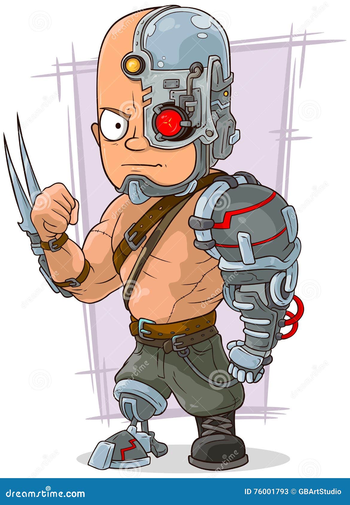 Cartoon Cyborg Soldier Skull In Futuristic Glasses | CartoonDealer.com ...