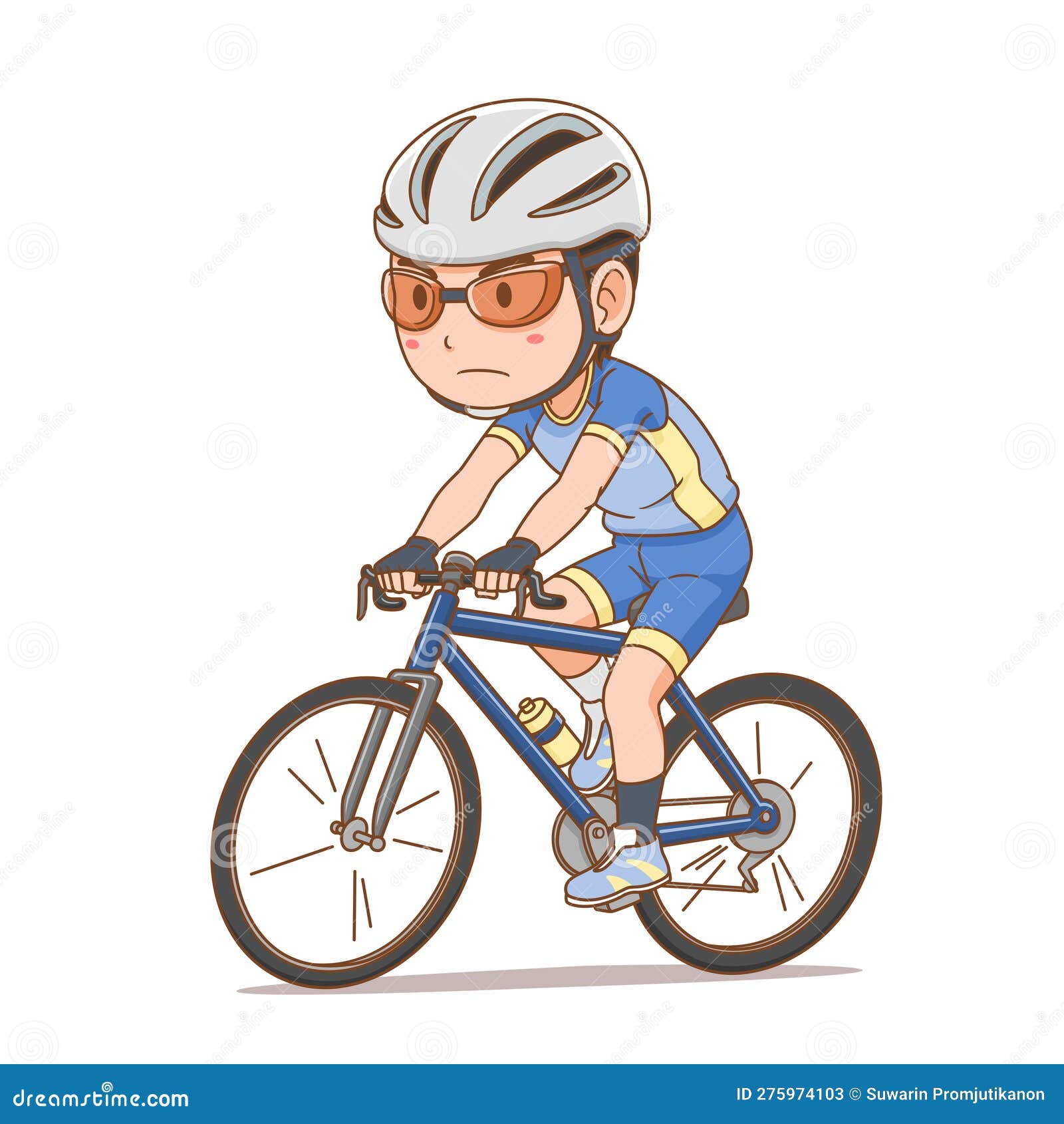 Cartoon cyclist boy. stock vector. Illustration of biker - 275974103