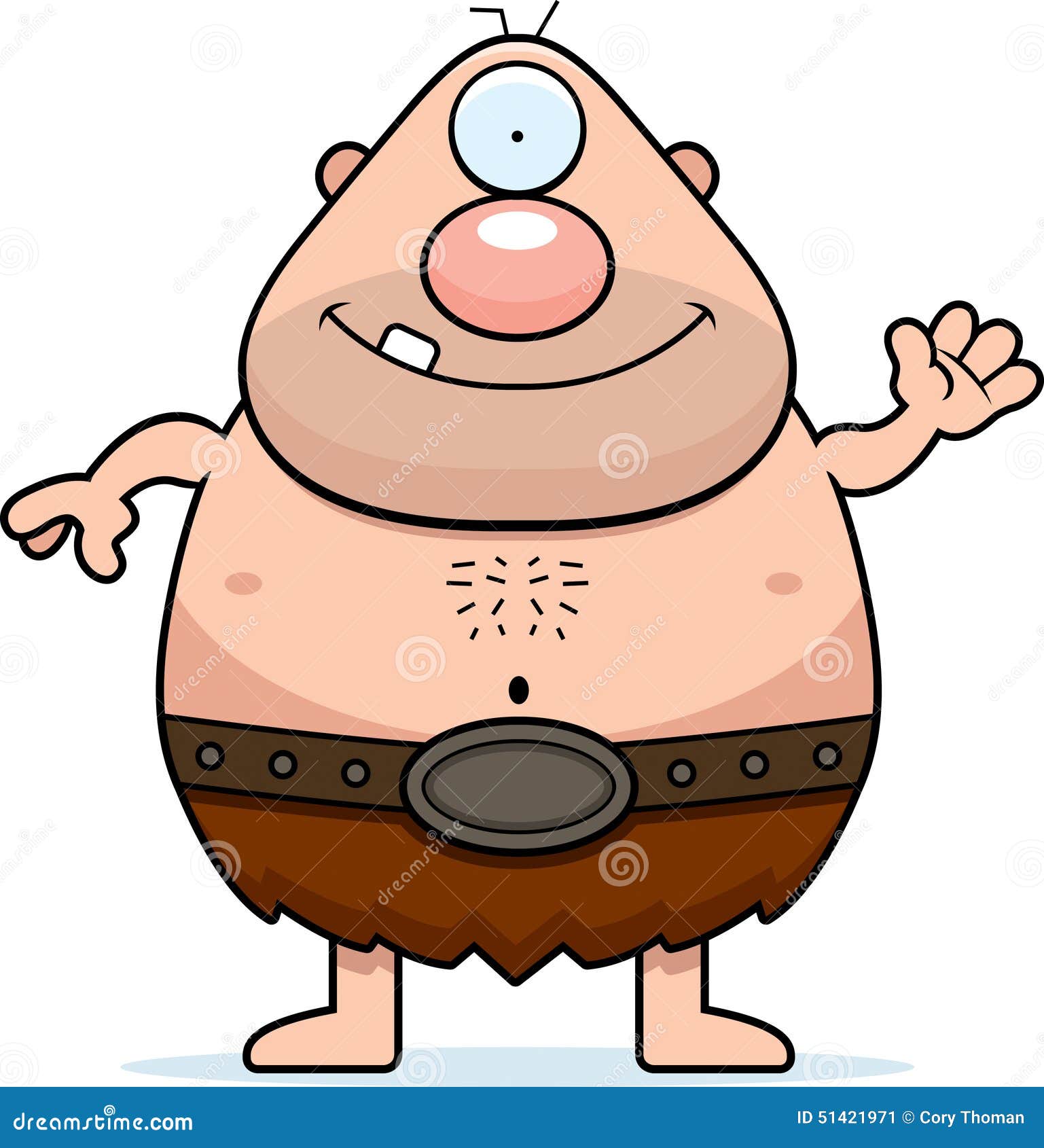 Cartoon Cyclops Waving stock vector. Illustration of wave - 51421971