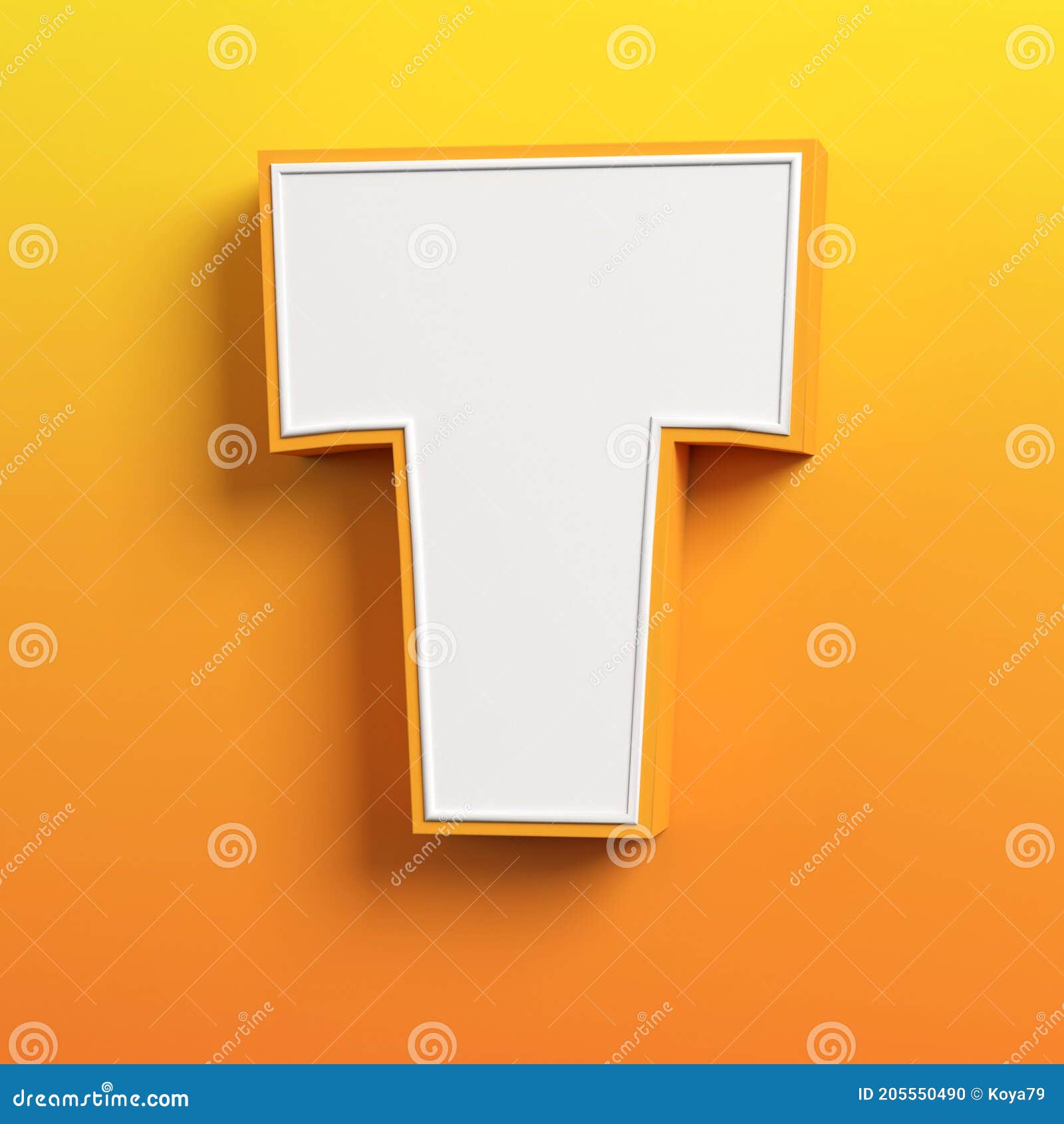 Cartoon 3d font letter T stock illustration. Illustration of happy ...