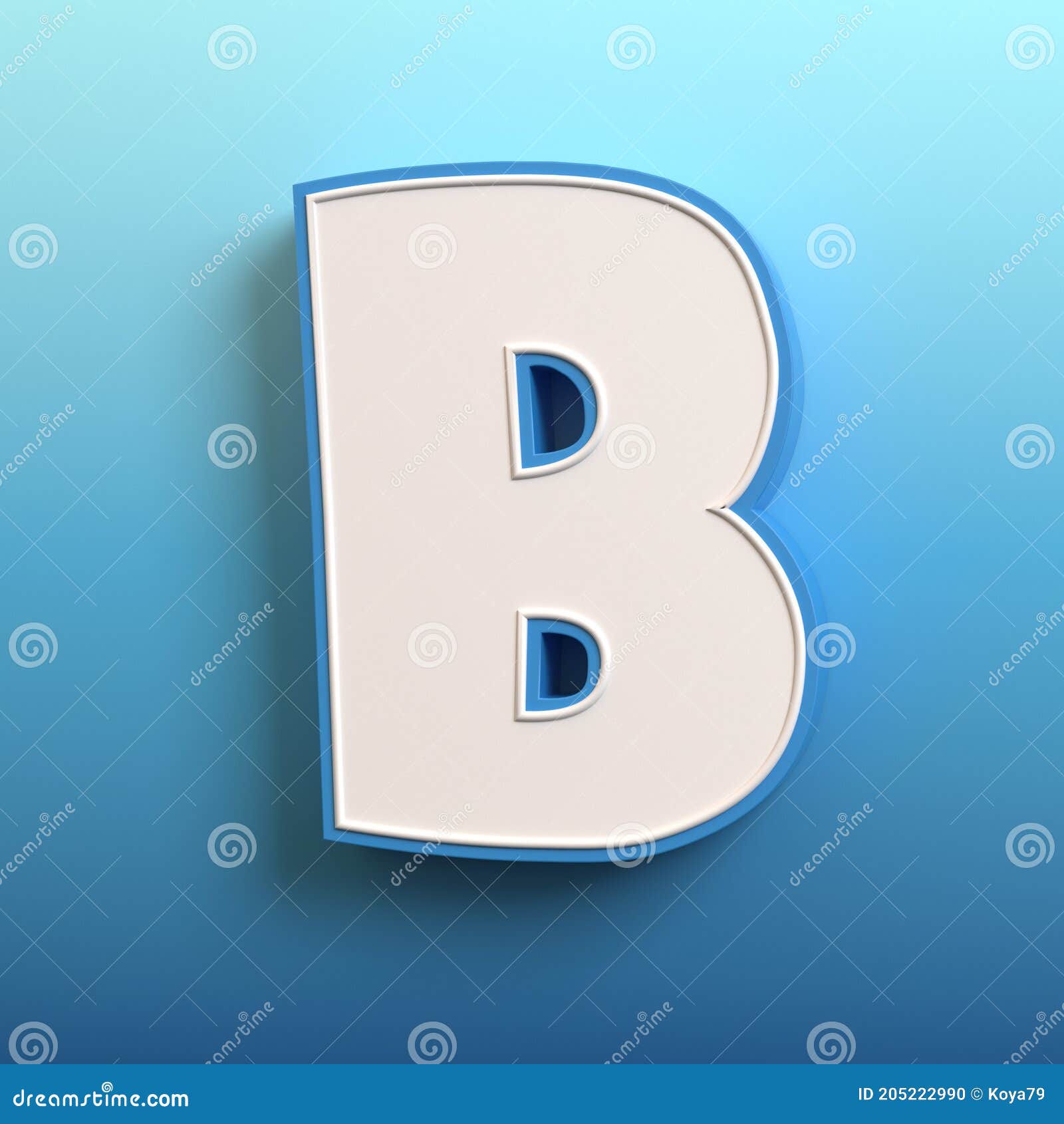 Cartoon 3d Font, 3d Rendering, Letter B Stock Illustration ...