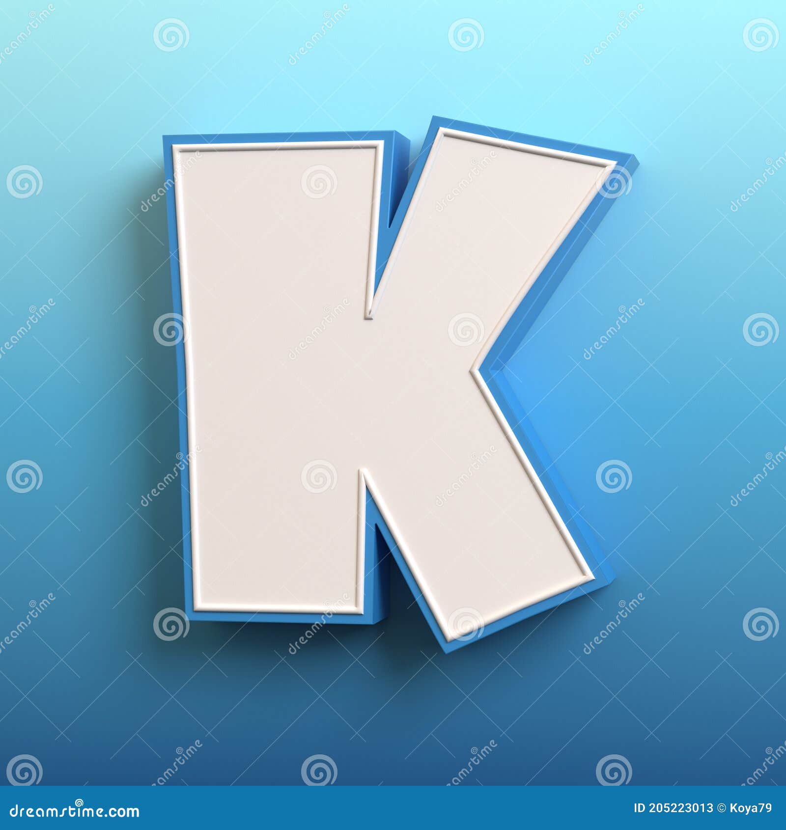Cartoon 3d Font, 3d Rendering, Letter K Stock Illustration ...