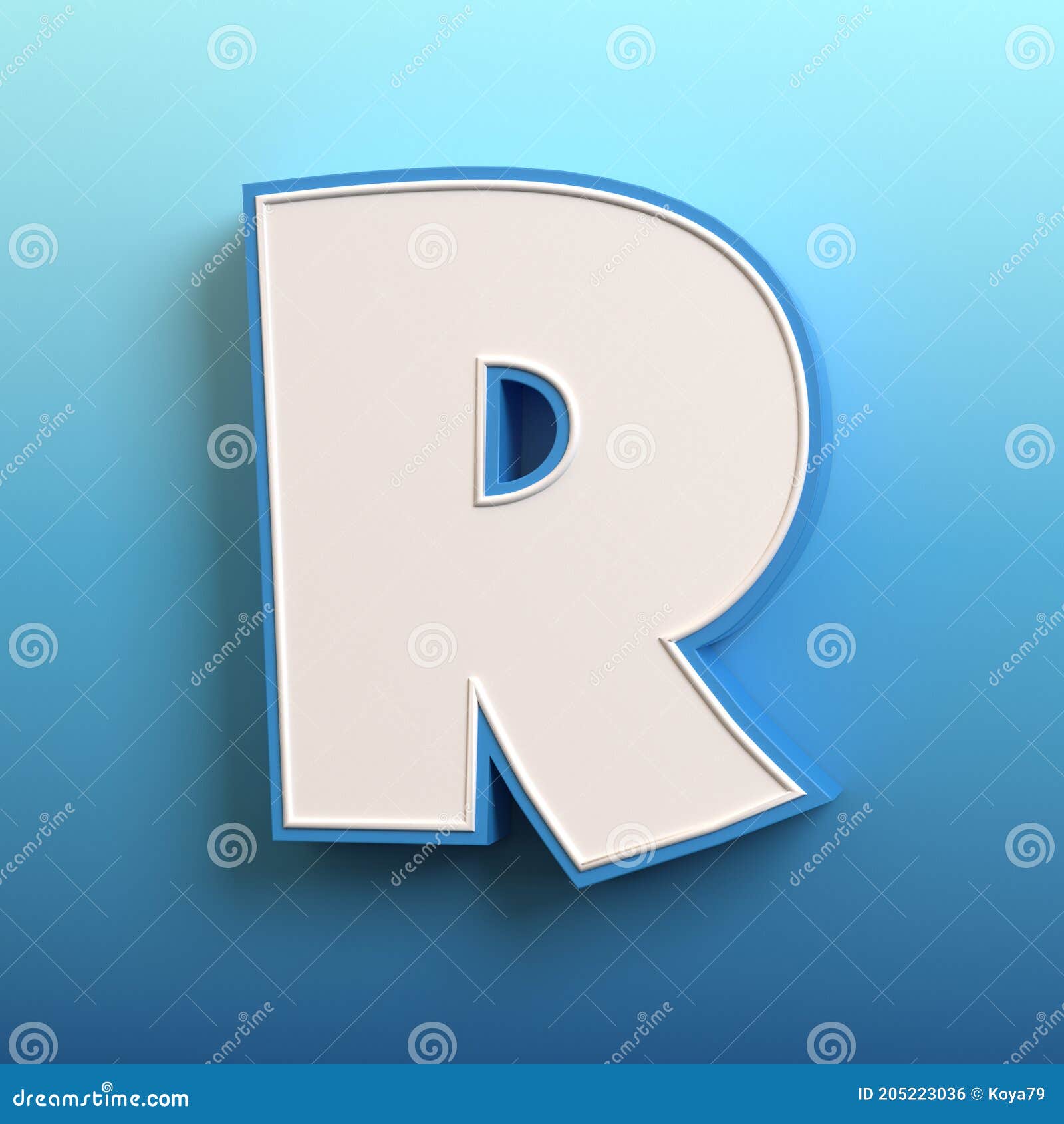 Cartoon 3d Font, 3d Rendering, Letter R Stock Illustration ...