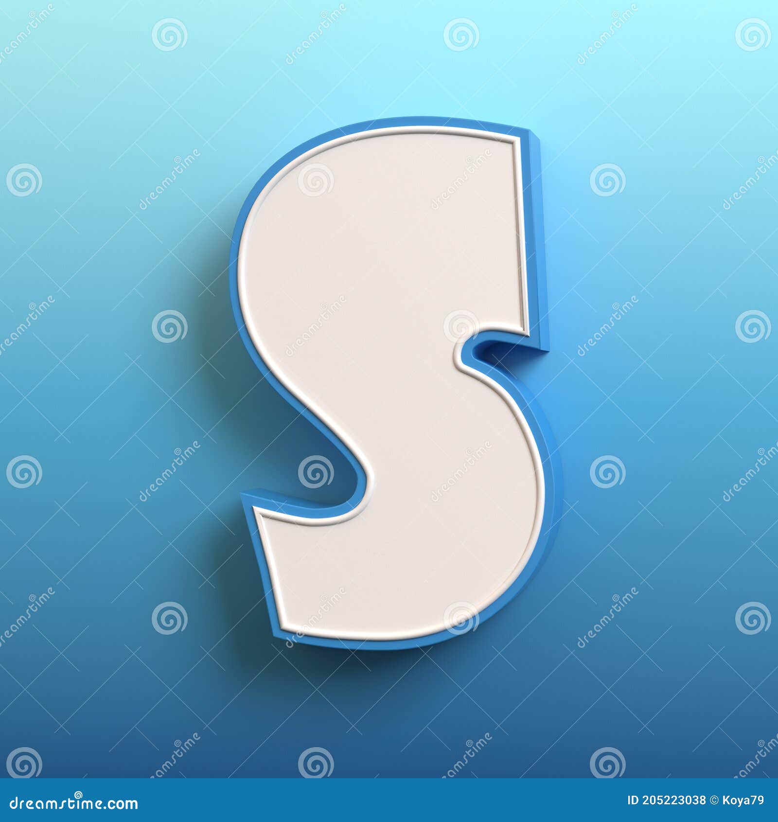 Cartoon 3d Font, 3d Rendering, Letter S Stock Illustration ...