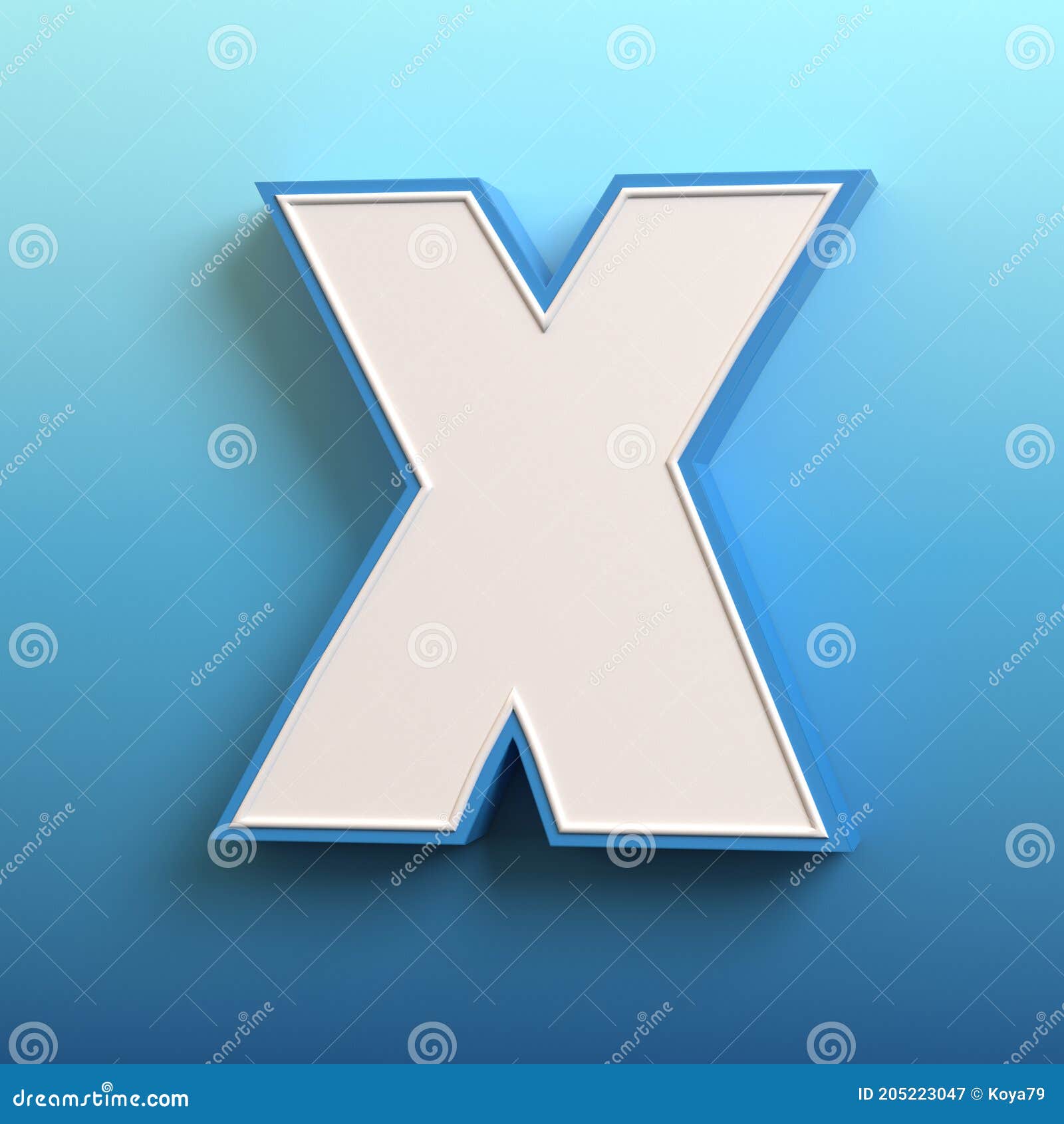 Cartoon 3d Font, 3d Rendering, Letter X Stock Illustration ...