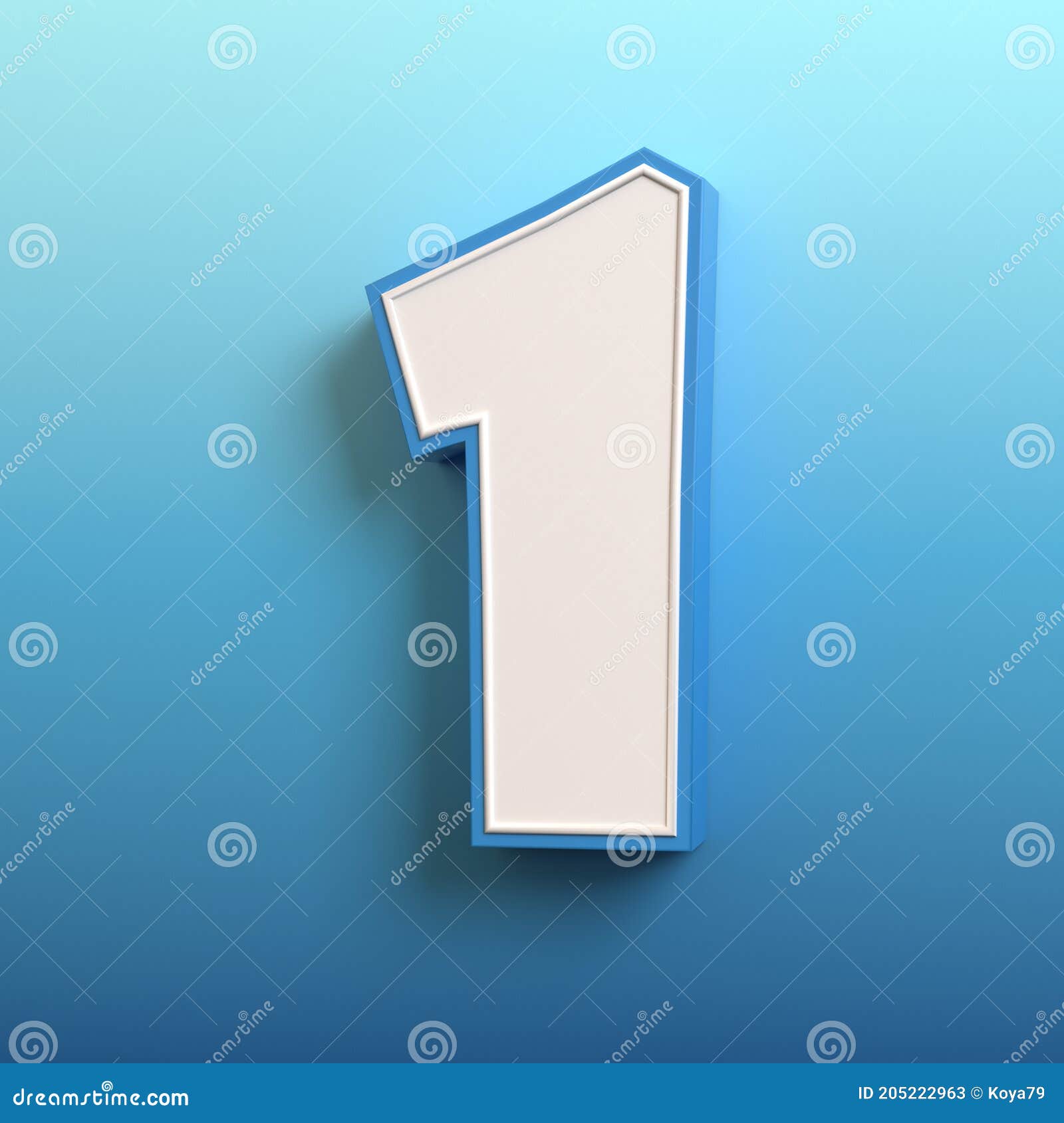 Cartoon 3d Font, 3d Rendering, Number 1 Stock Illustration ...