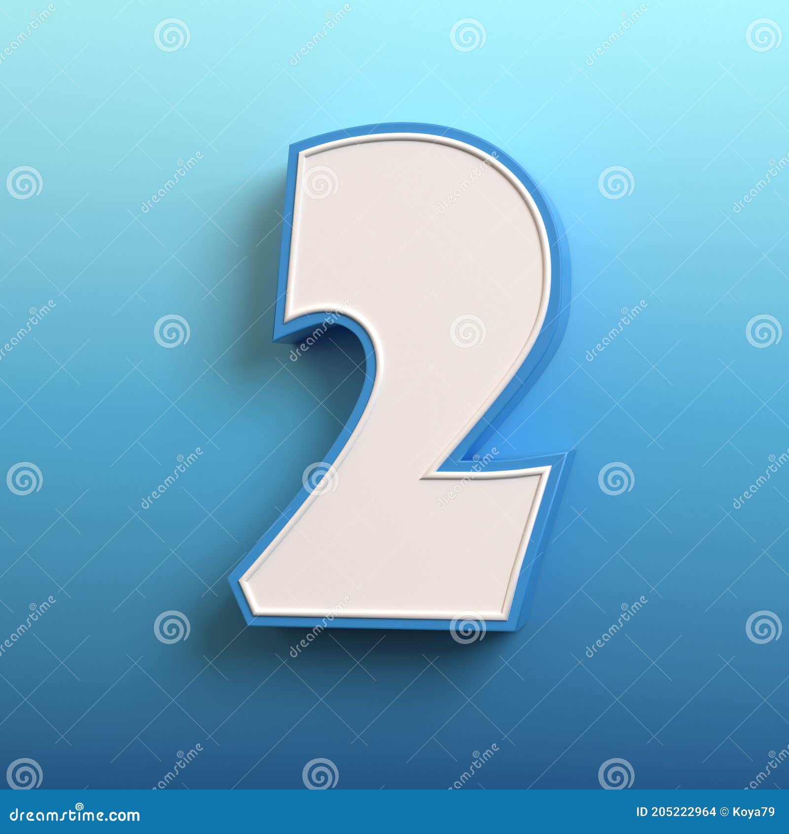 Cartoon 3d Font, 3d Rendering, Number 2 Stock Illustration ...