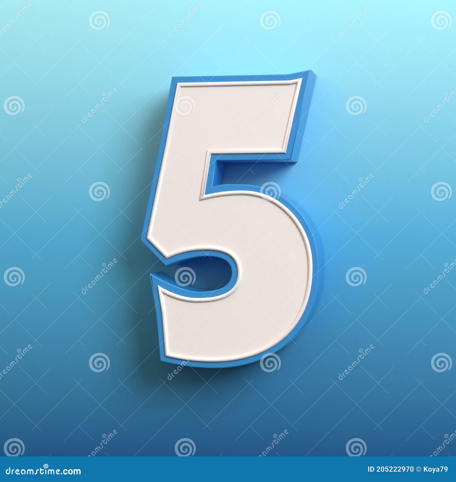 Cartoon 3d Font, 3d Rendering, Number 5 Stock Illustration ...