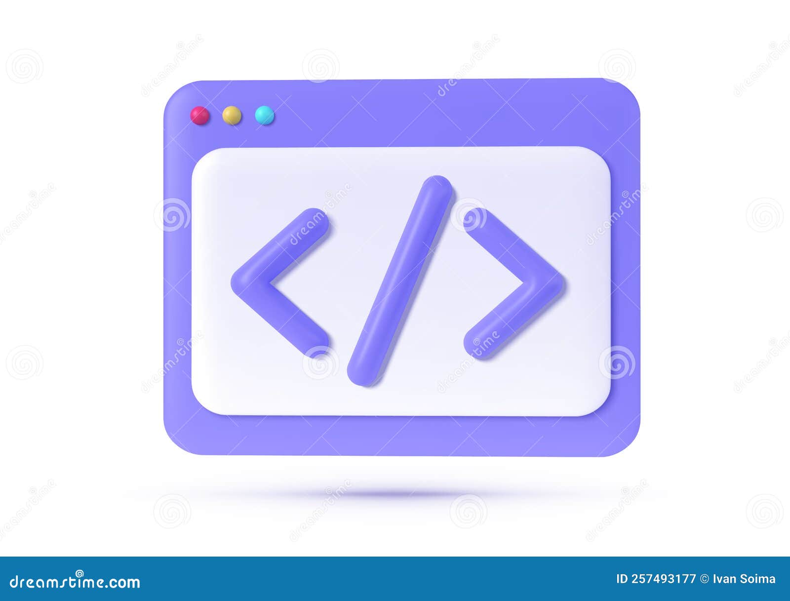 Cartoon 3D Illustration with Development Web Icon for Web Site Design ...