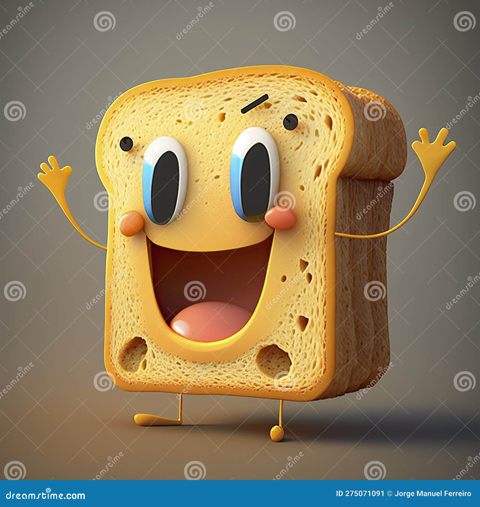 Cartoon 3D Illustration, Toast, Ai Generative Stock Illustration ...