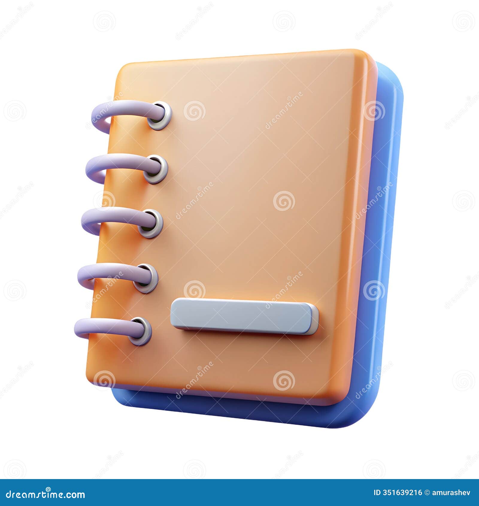 Cartoon 3d notebook icon stock illustration. Illustration of note ...