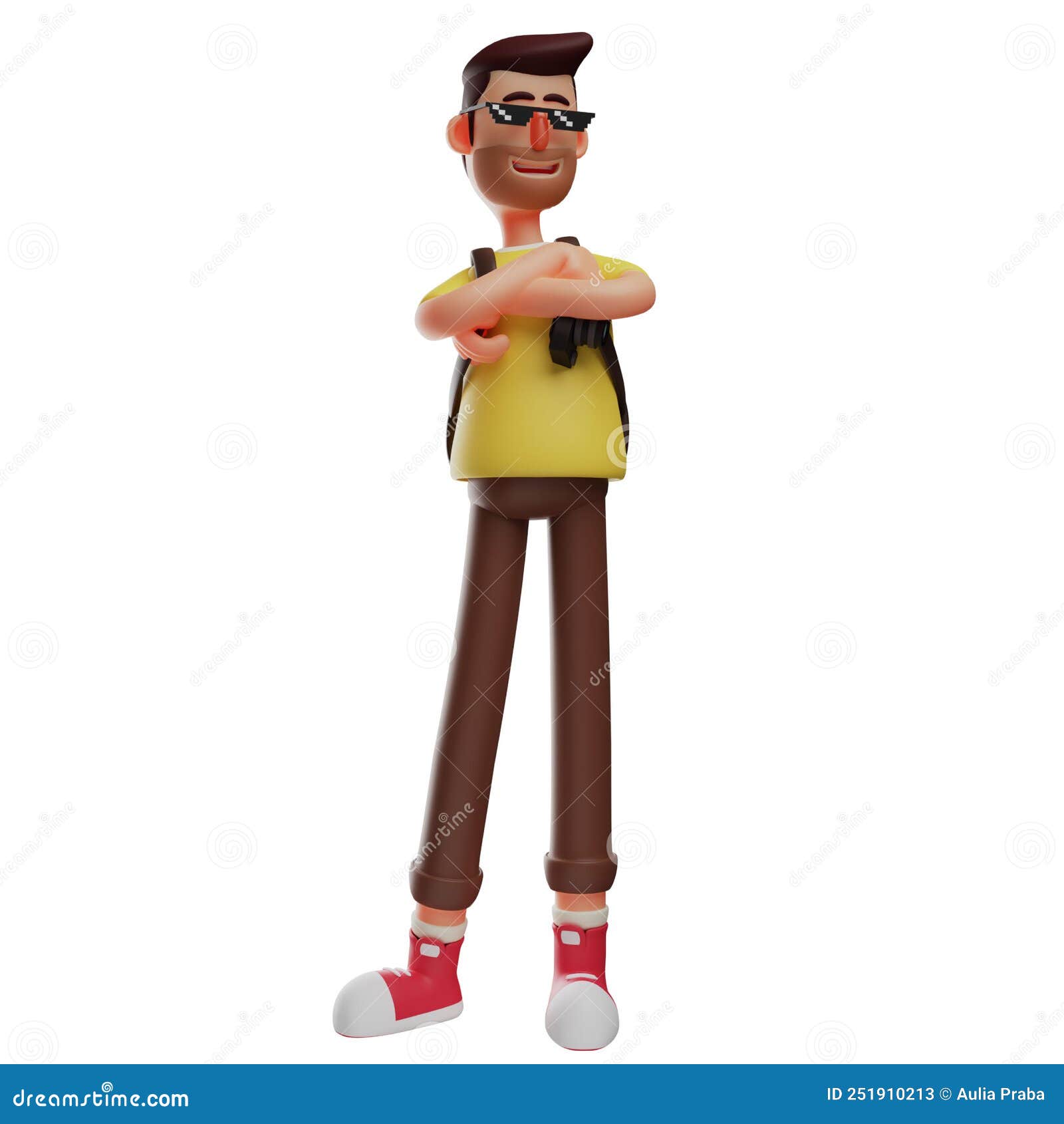 Cartoon 3D Photographer Illustration with Cool Pose Stock Illustration ...