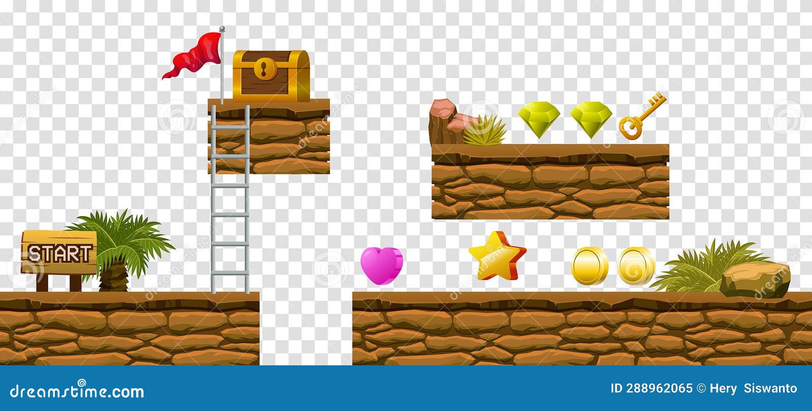 Cartoon 2D Vector Isolated Platform for Game Development Stock ...