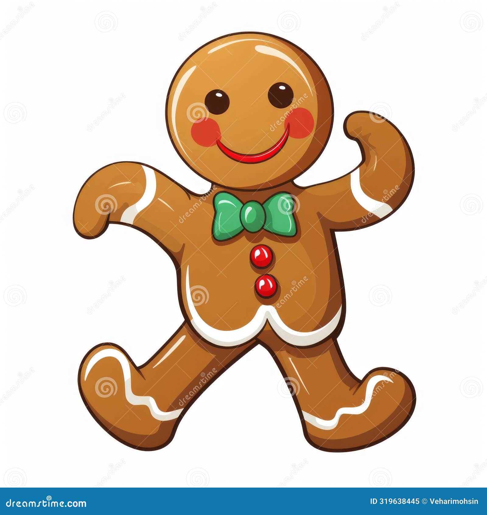 Cartoon Dabbing Gingerbread Man Cookie, Vector Illustration Stock ...