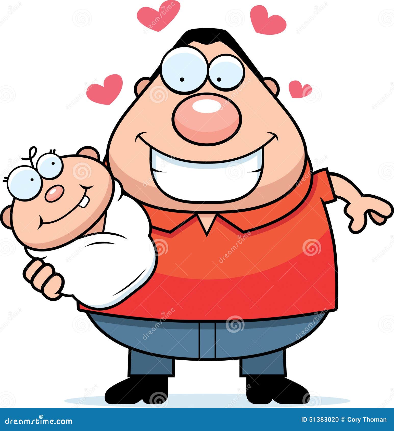Cartoon Dad Loving a Baby stock vector. Illustration of clipart - 51383020