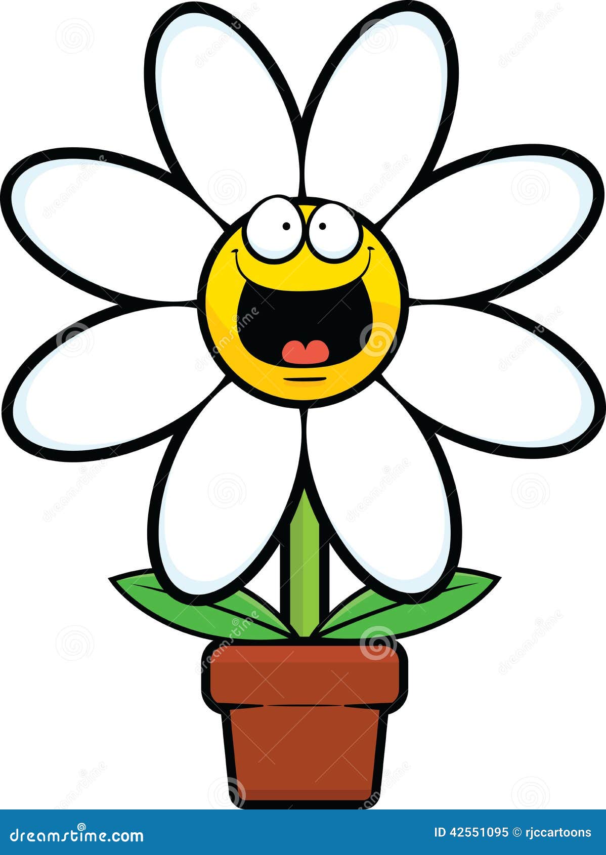 Cartoon Daisy Happy stock vector. Illustration of daisy - 42551095