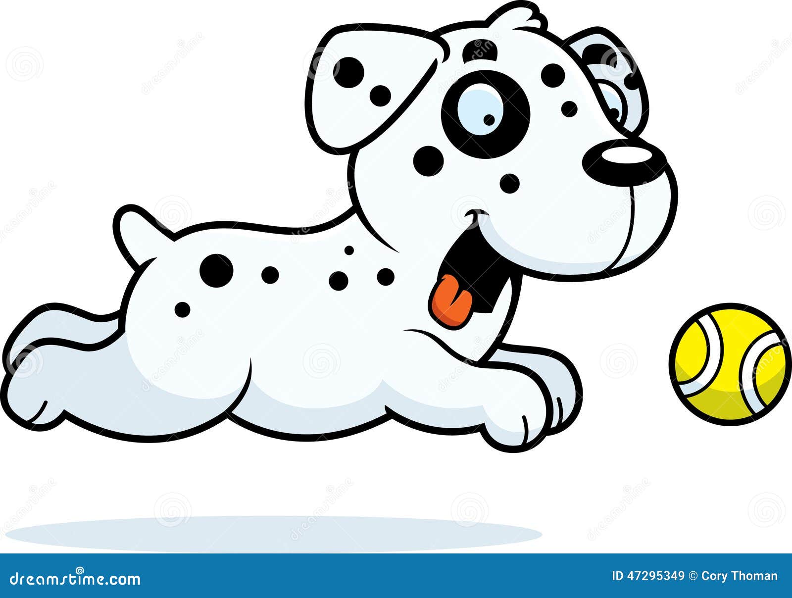 Cartoon Dalmatian Chasing Ball Stock Vector - Illustration of puppy ...