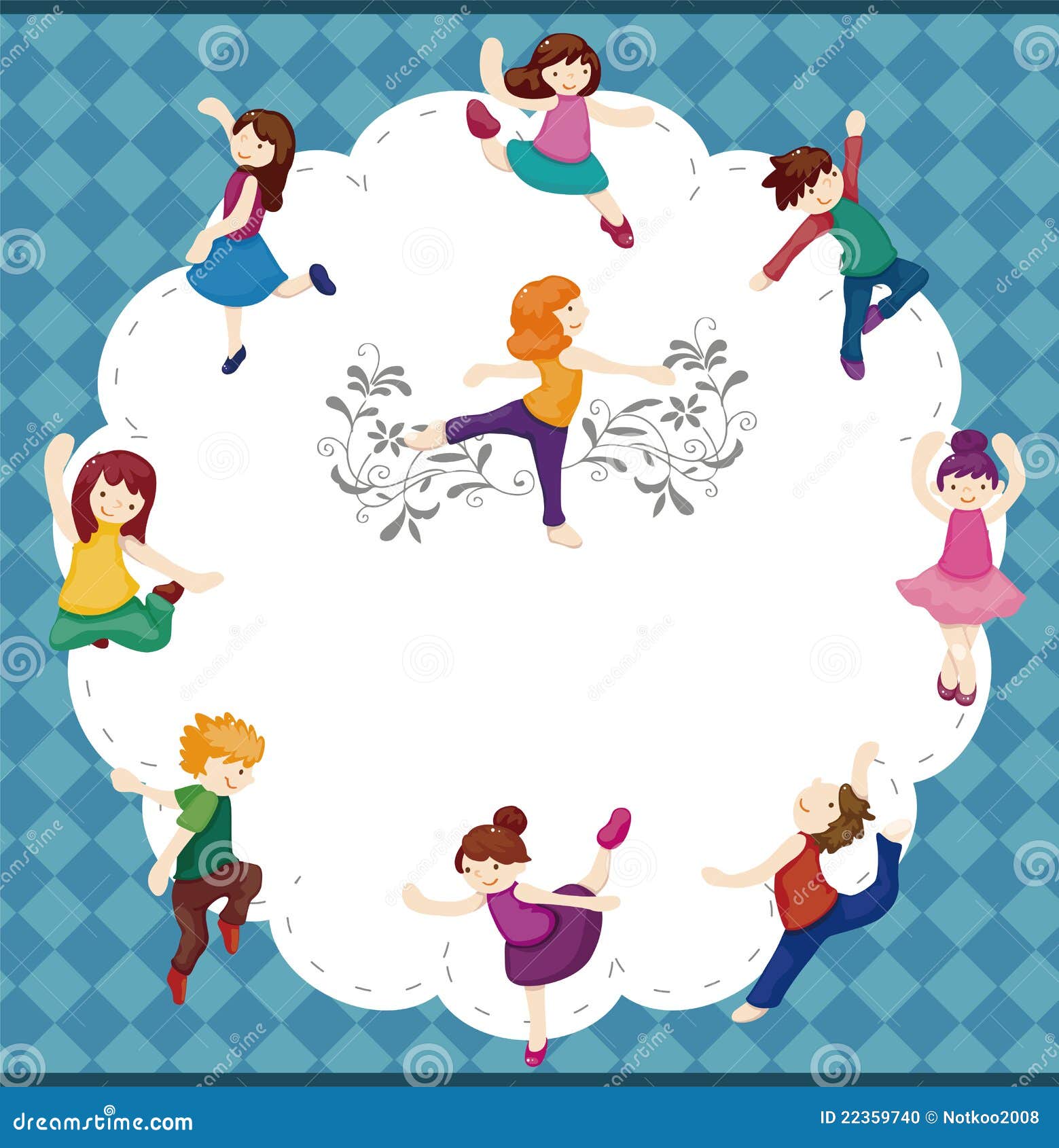 Cartoon dancer card stock vector. Illustration of classic - 22359740