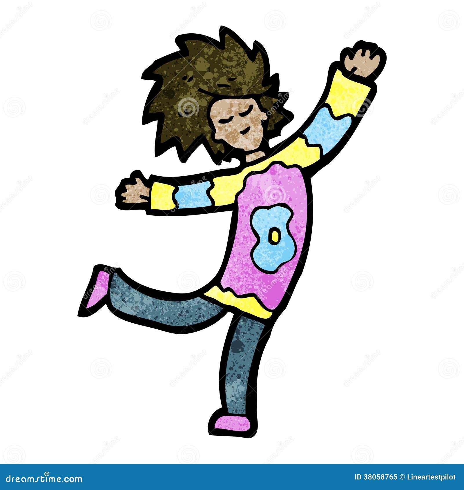 Cartoon dancing man stock vector. Illustration of retro - 38058765