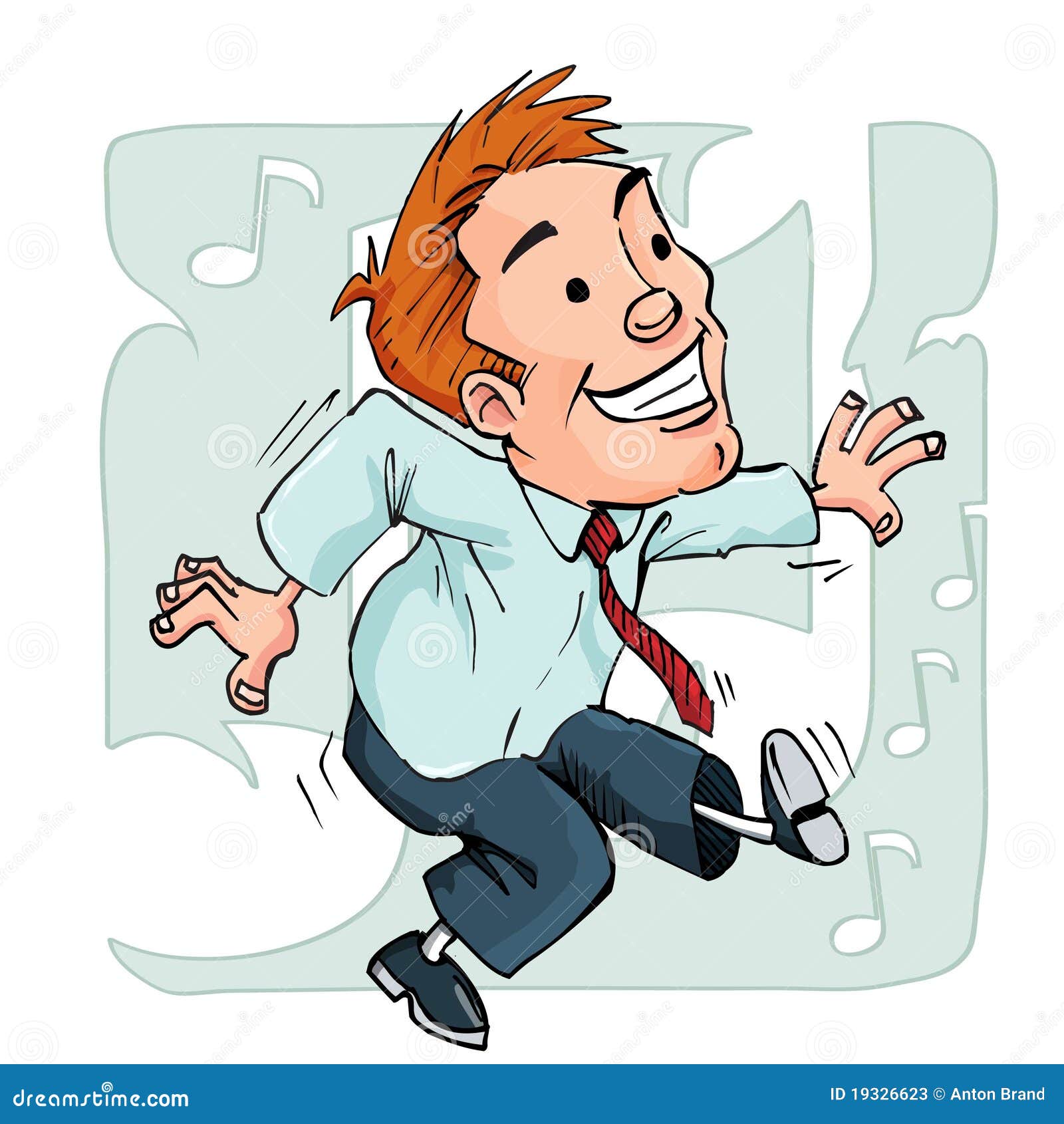 Cartoon Dancing Office Worker Stock Vector - Illustration of sound ...