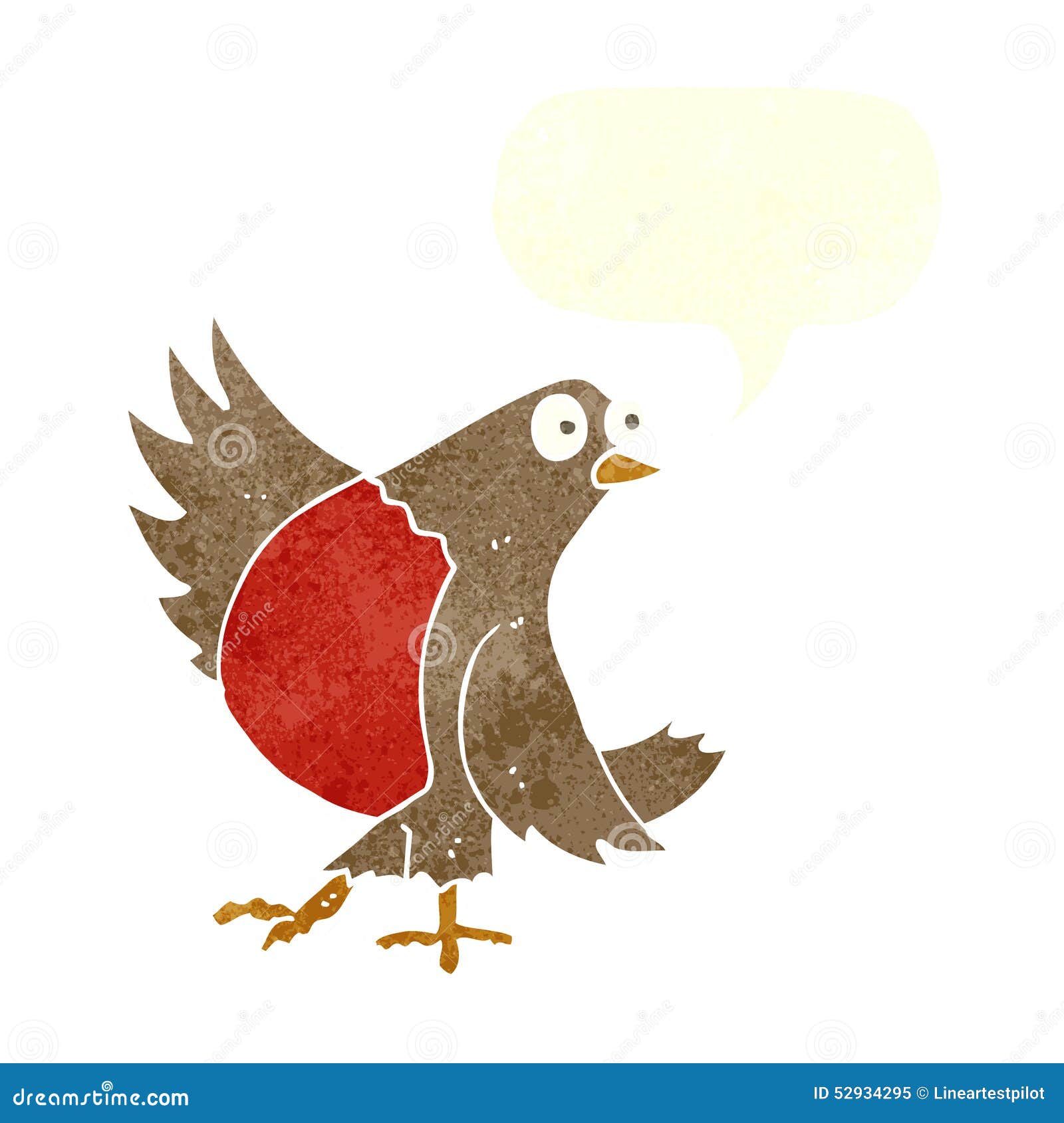 Cartoon Dancing Robin with Speech Bubble Stock Illustration ...