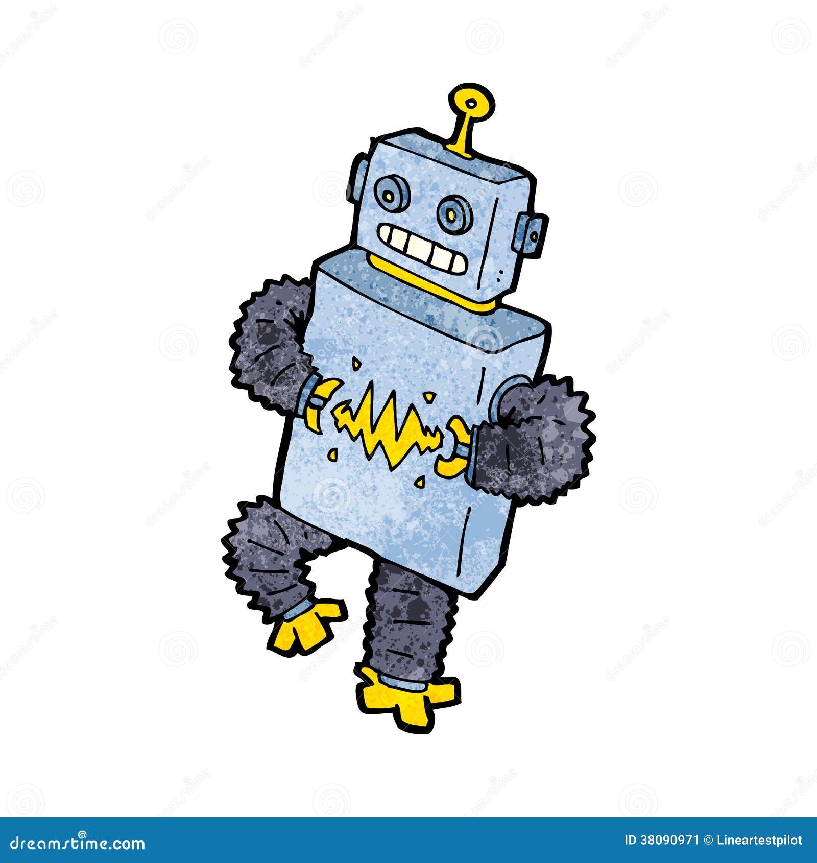 Cartoon dancing robot stock vector. Illustration of crazy - 38090971