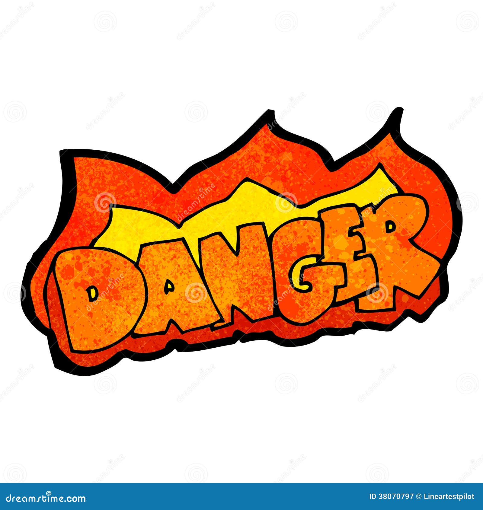 Cartoon danger sign stock illustration. Illustration of drawn - 38070797