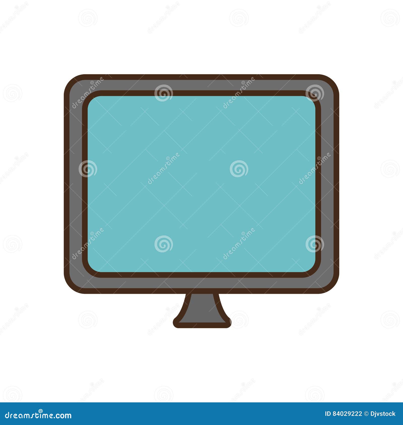 Cartoon Dark Screen Computer Equipment Office Stock Illustration ...