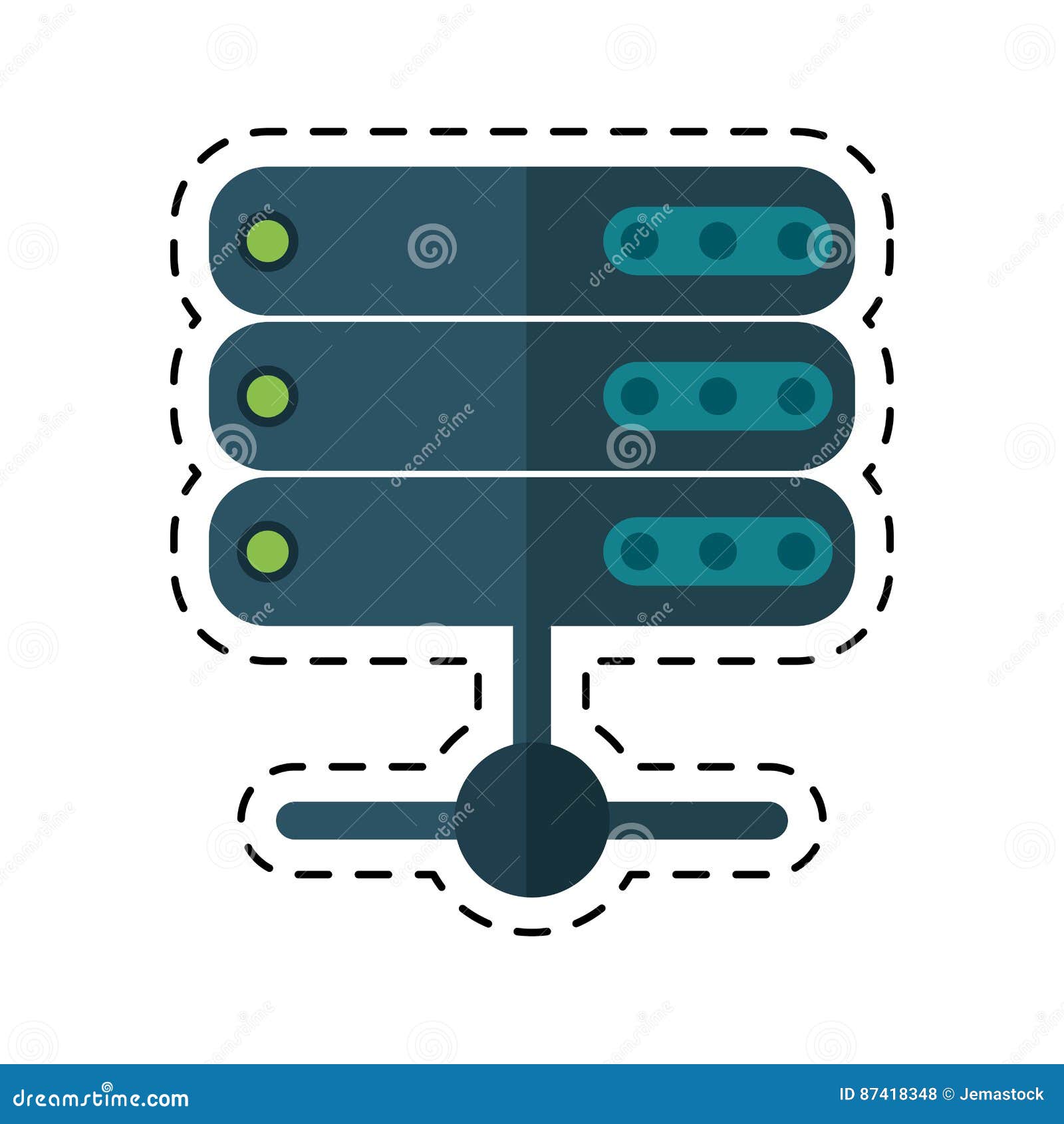 Cartoon Data Server Technology System Stock Vector - Illustration of ...