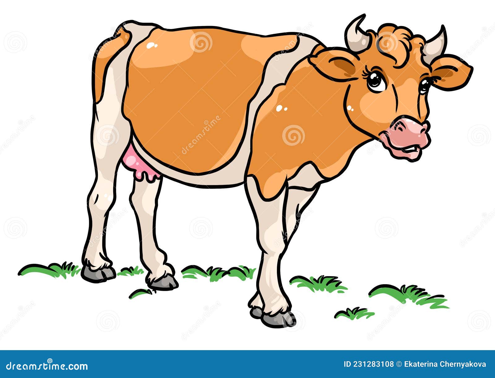 Cartoon De Relva Animada De Vaca Ilustração Stock - Ilustração de gado ...