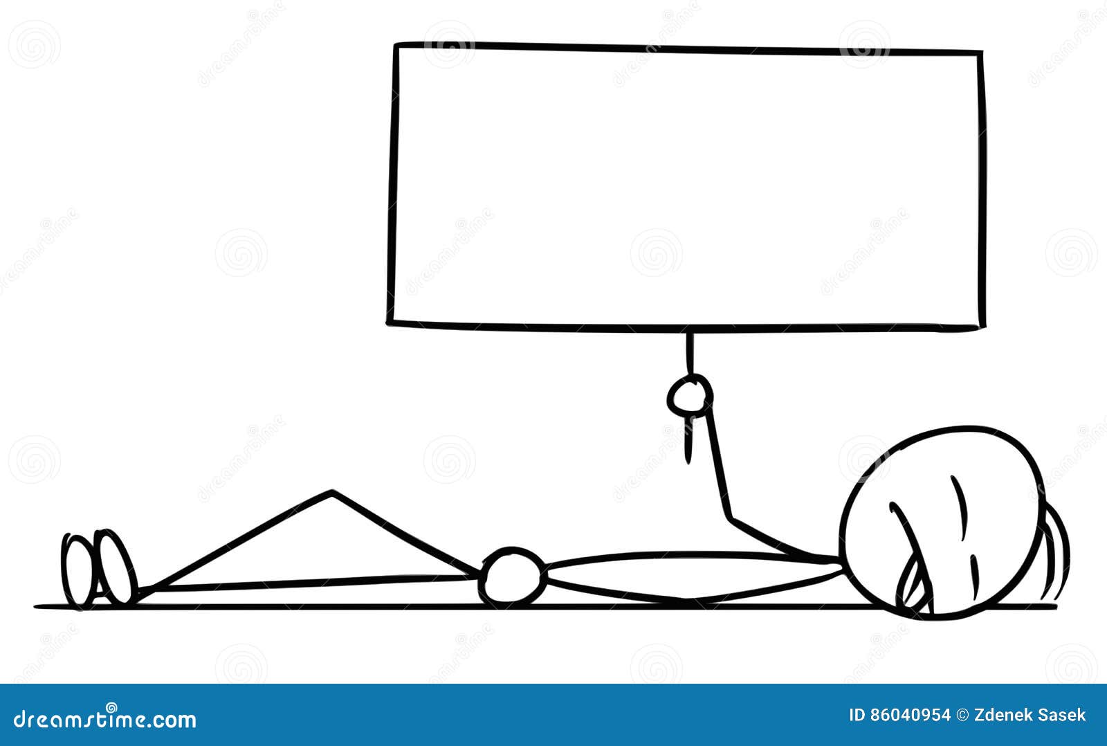 Cartoon Of A Dead Man With A Sign Vector Illustration | CartoonDealer ...