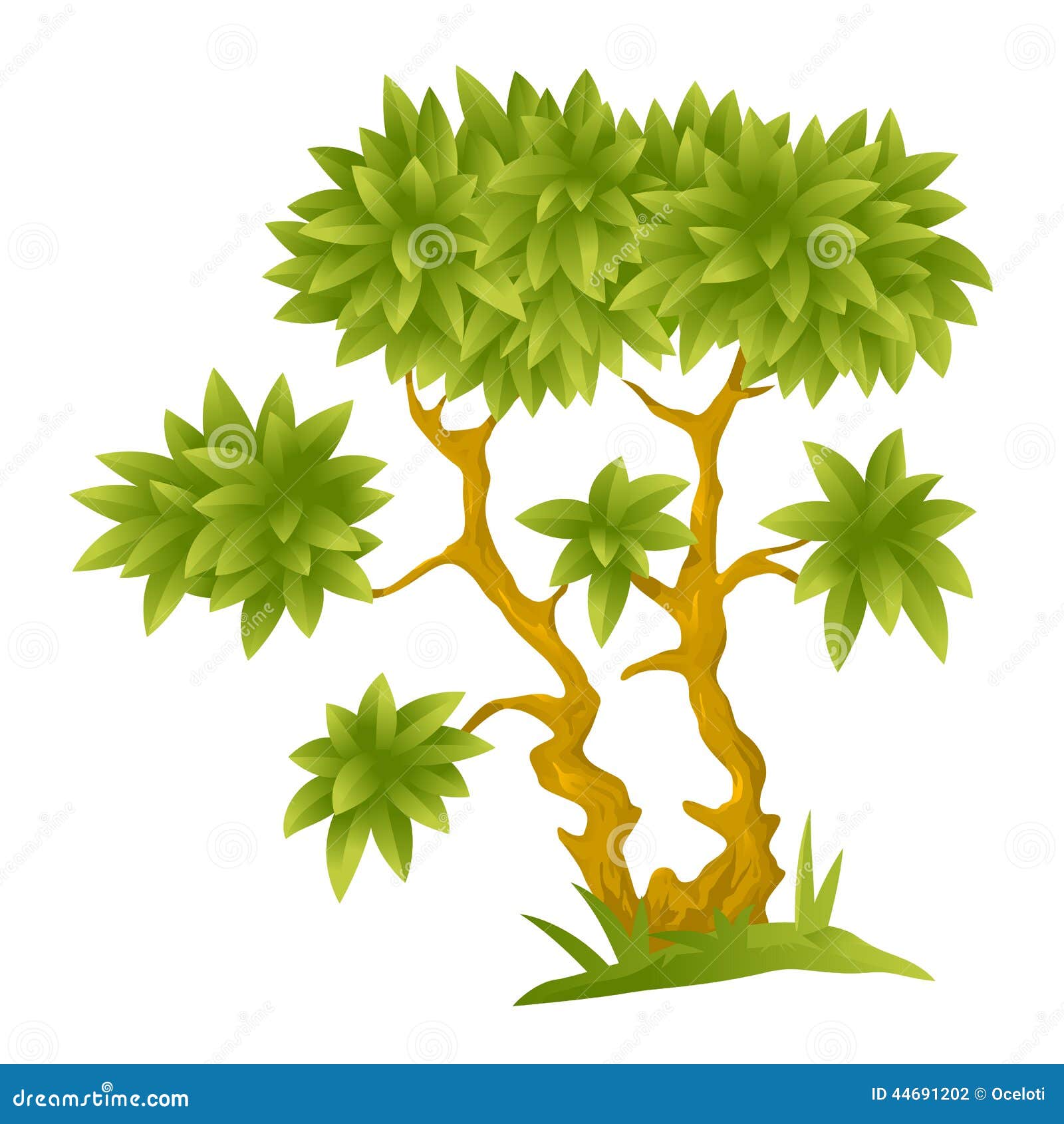 Cartoon Decorative Tree stock vector. Illustration of green - 44691202