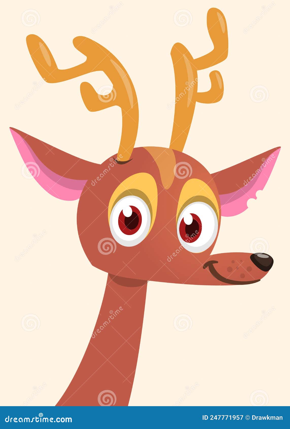 Cartoon Deer Character Illustration. Vector Isolated Stock Vector ...