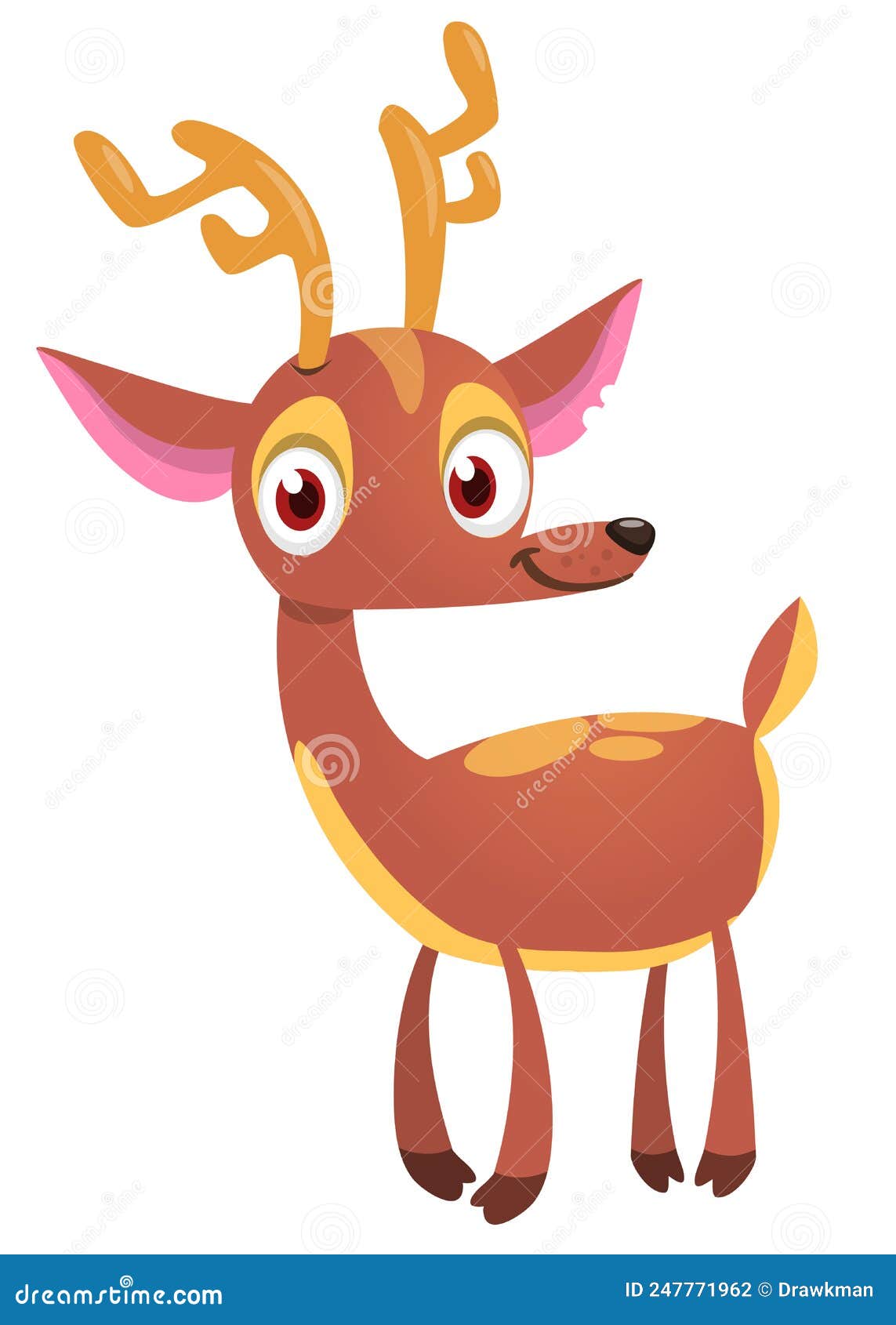 Cartoon Deer Character Illustration. Vector Isolated Stock Illustration ...