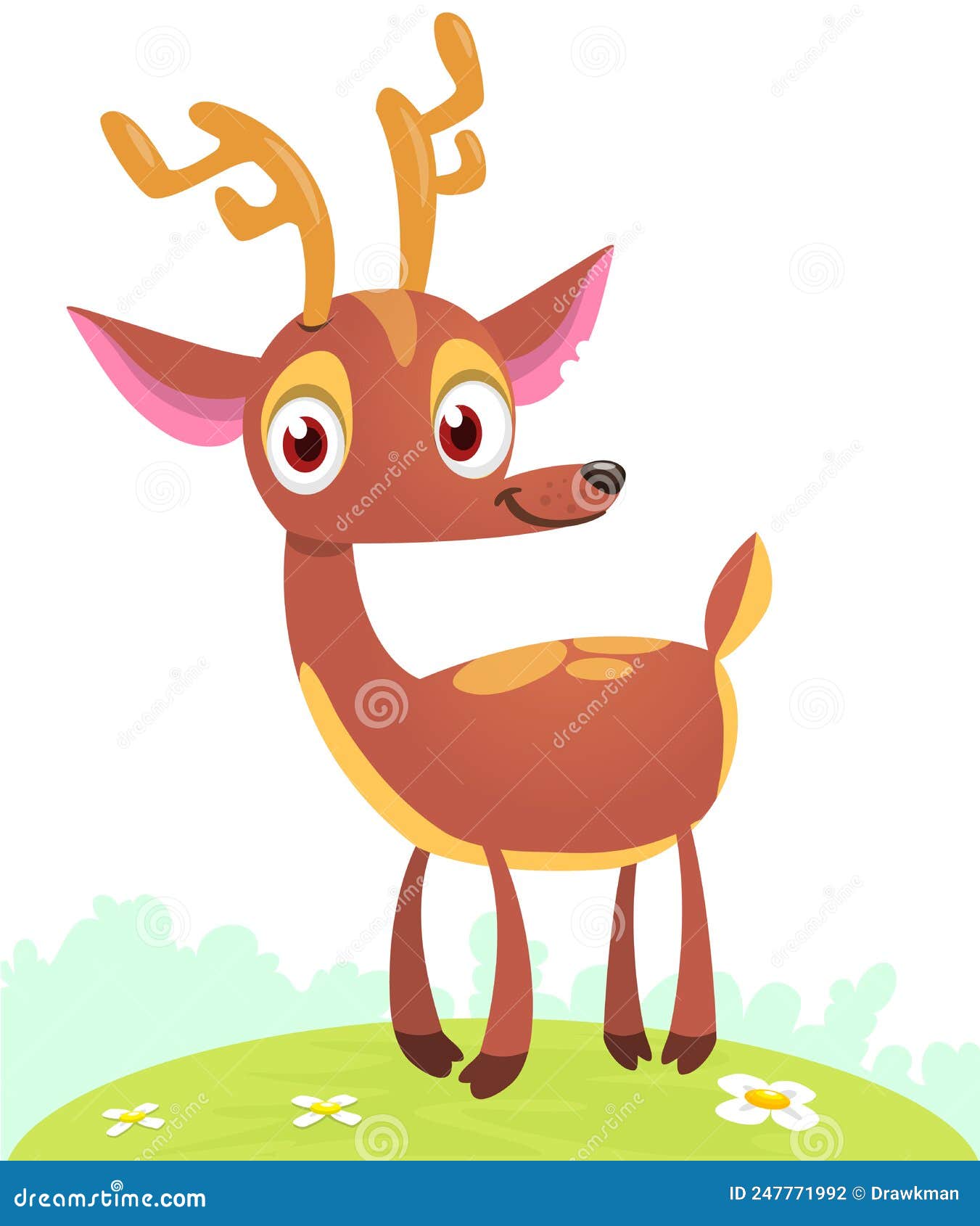 Cartoon Deer Character Illustration. Vector Isolated Stock Vector ...