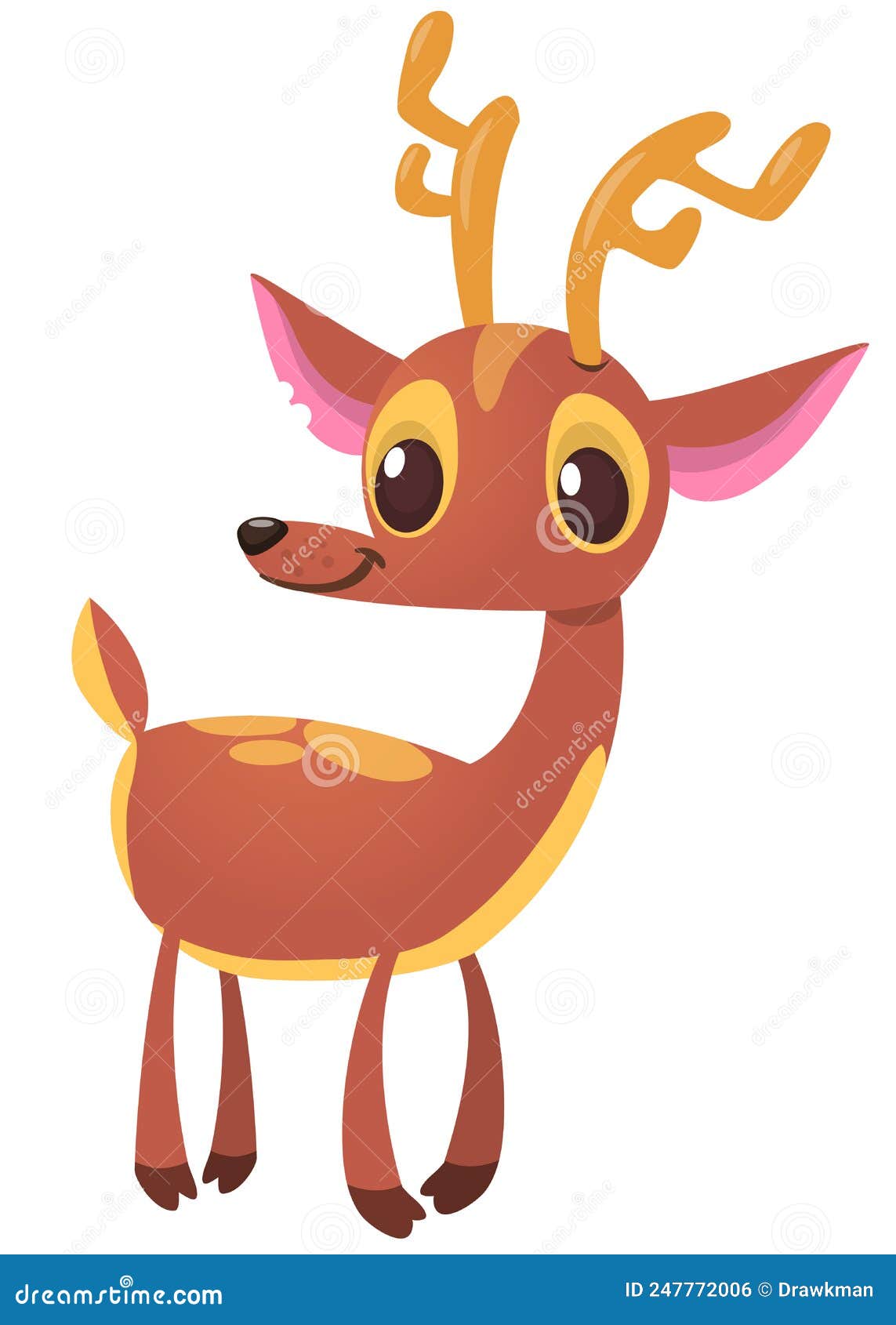 Cartoon Deer Character Illustration. Vector Isolated Stock Vector ...