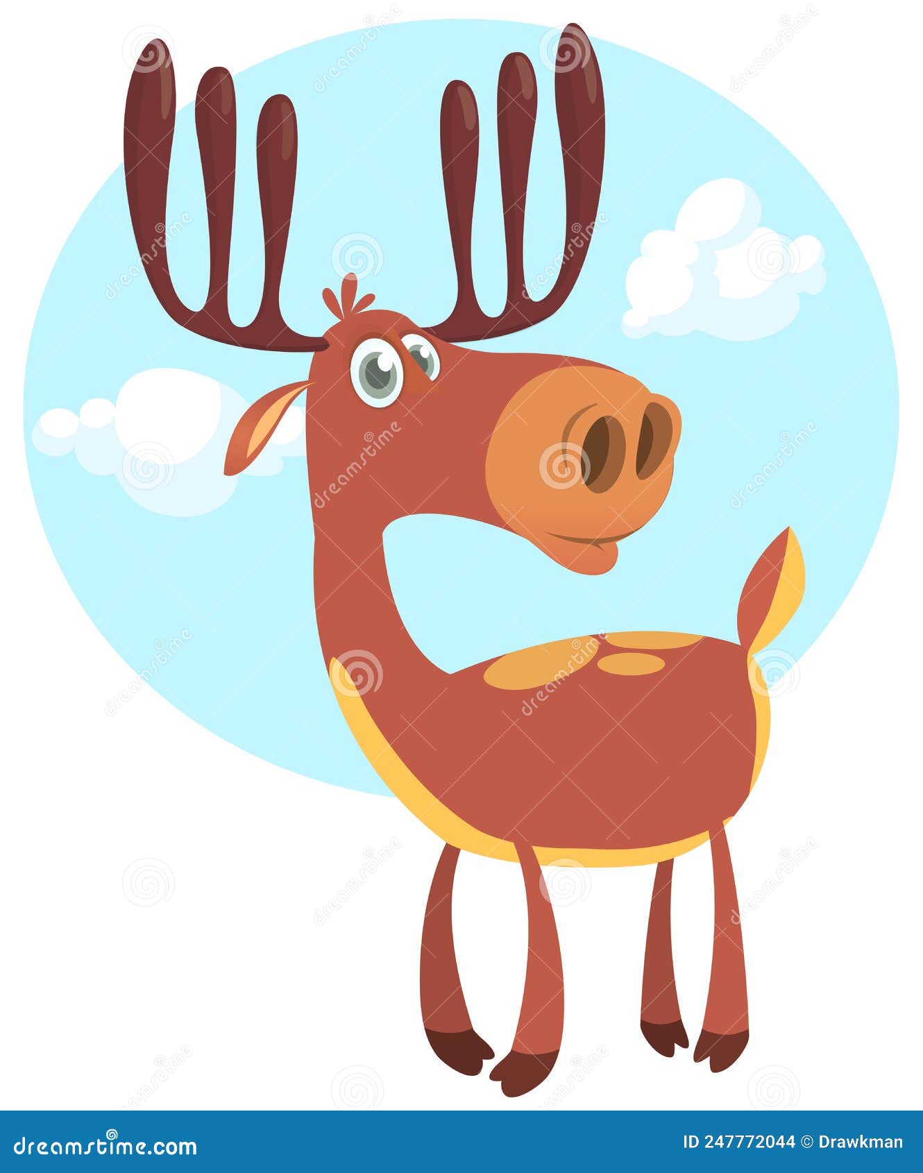 Cartoon Deer Character Illustration. Vector Isolated Stock Vector ...