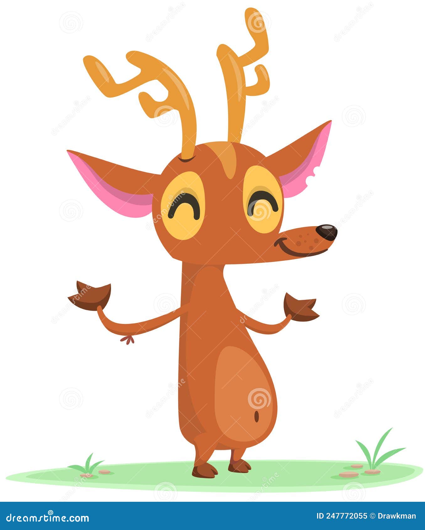Cartoon Deer Character Illustration. Vector Isolated Stock Vector ...