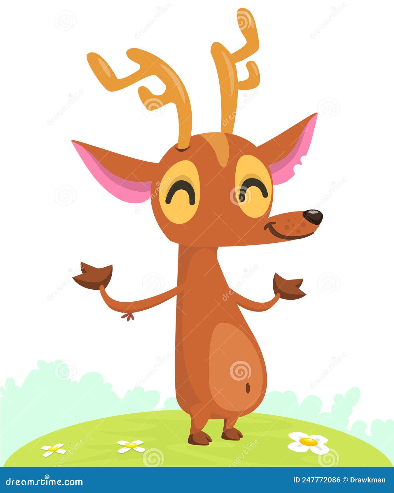 Cartoon Deer Character Illustration. Vector Isolated Stock Vector ...
