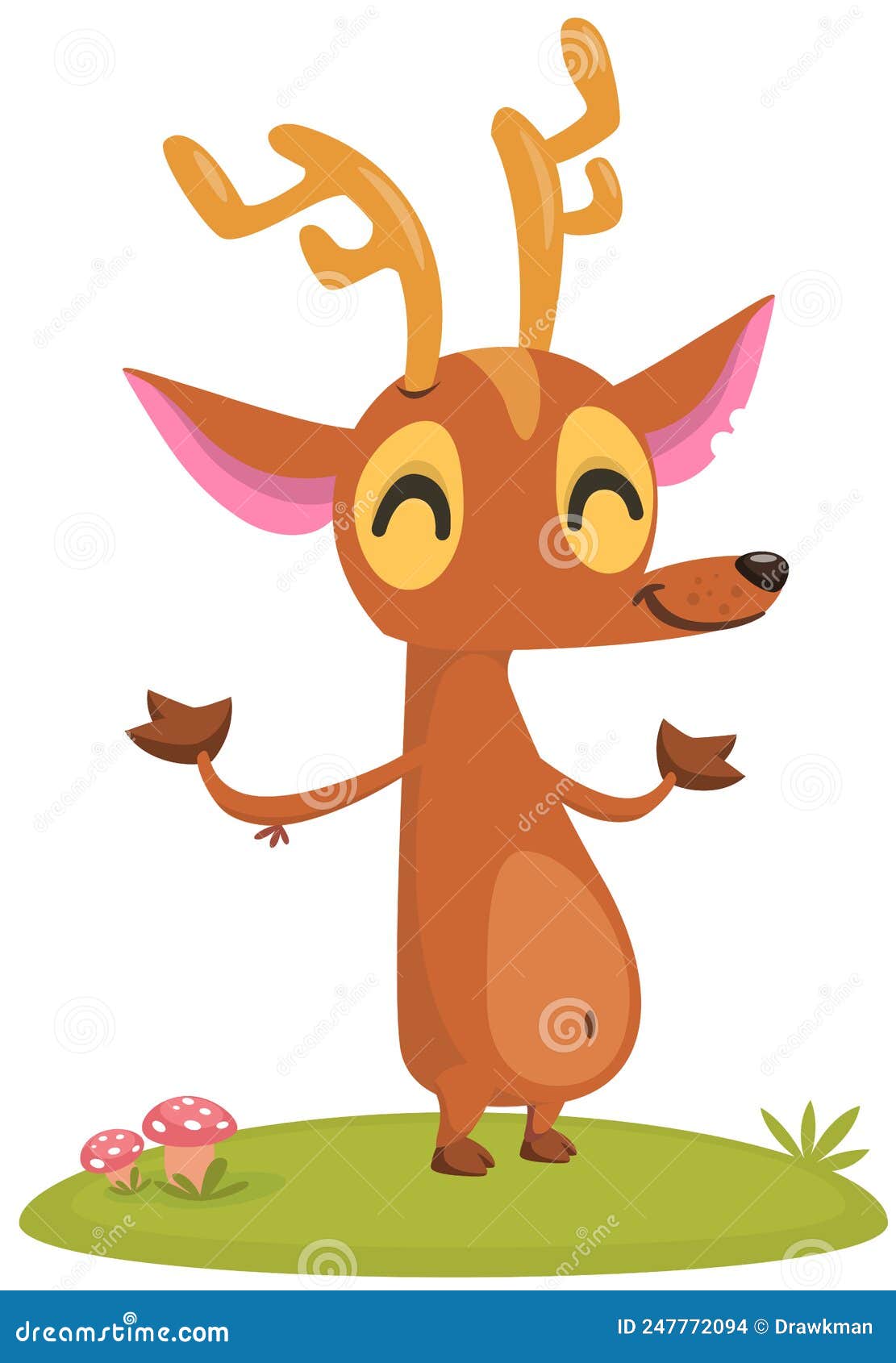 Cartoon Deer Character Illustration. Vector Isolated Stock Vector ...