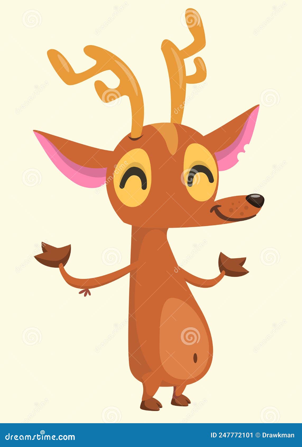 Cartoon Deer Character Illustration. Vector Isolated Stock Vector ...
